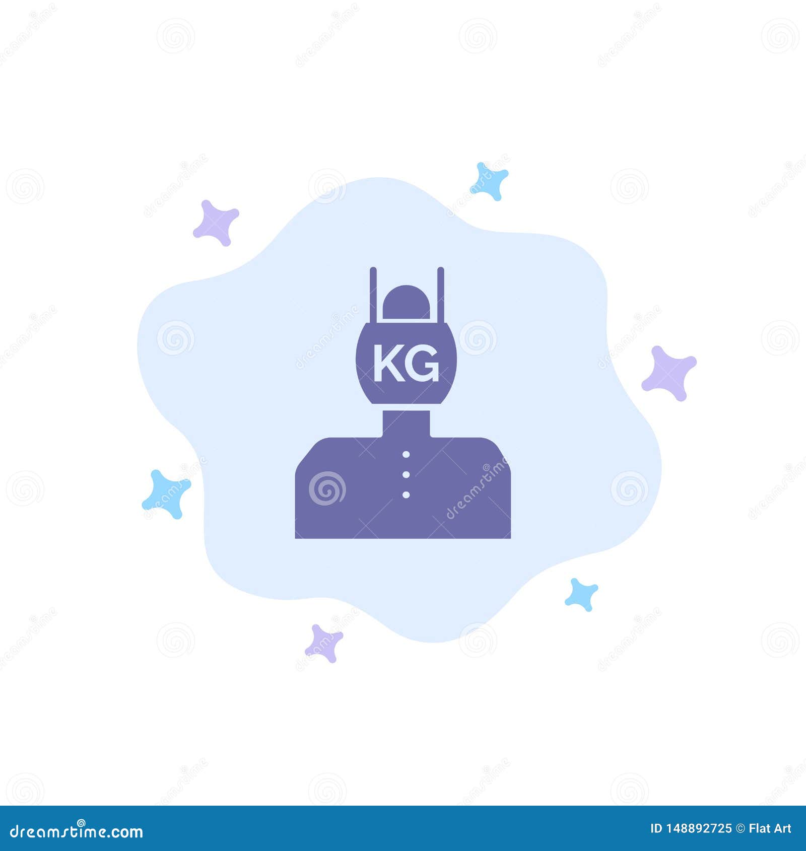 Head, Life, Problem, Stress, Weight Blue Icon on Abstract Cloud ...