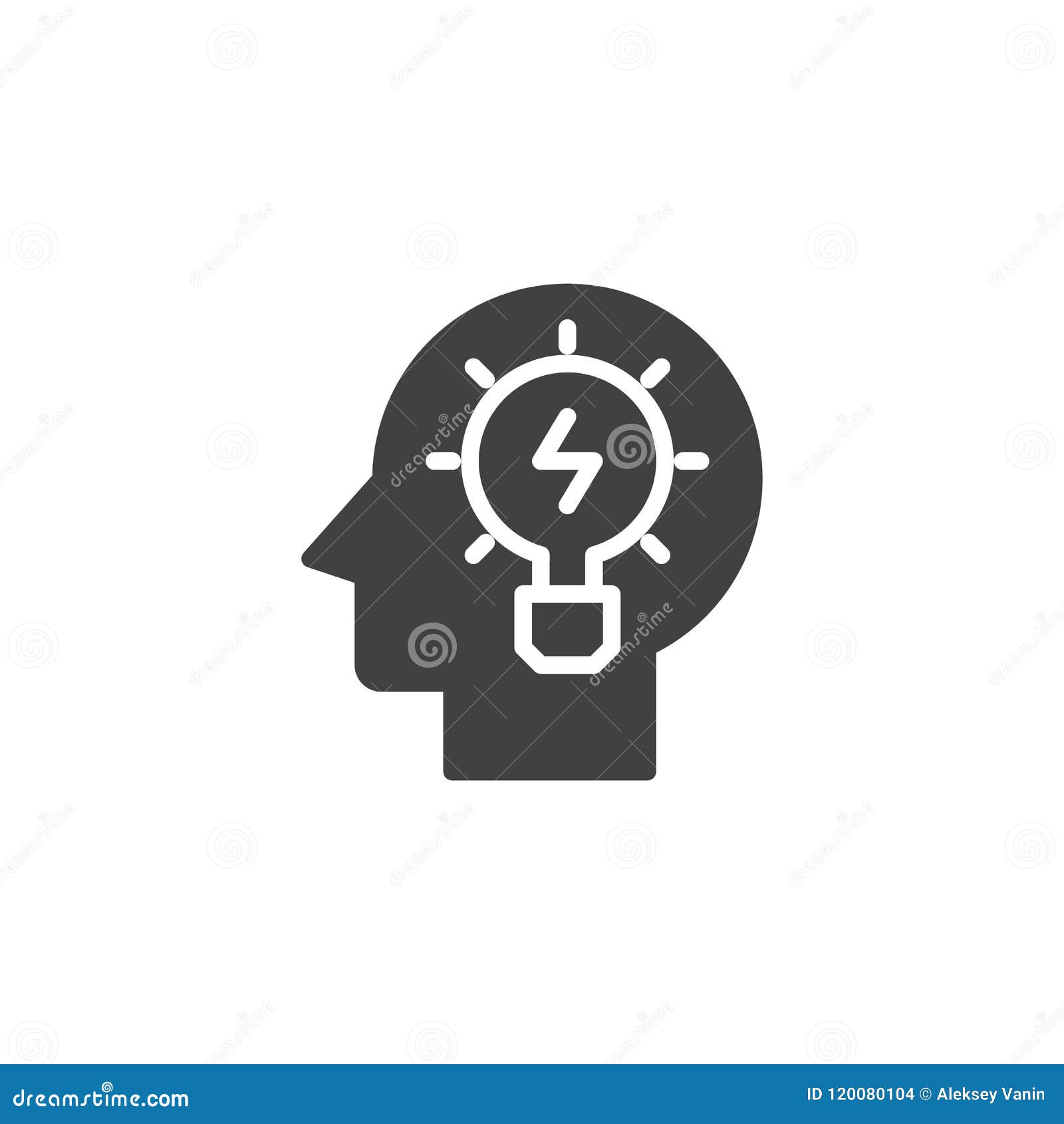 Head with Light Bulb Vector Icon Stock Vector - Illustration of mind ...