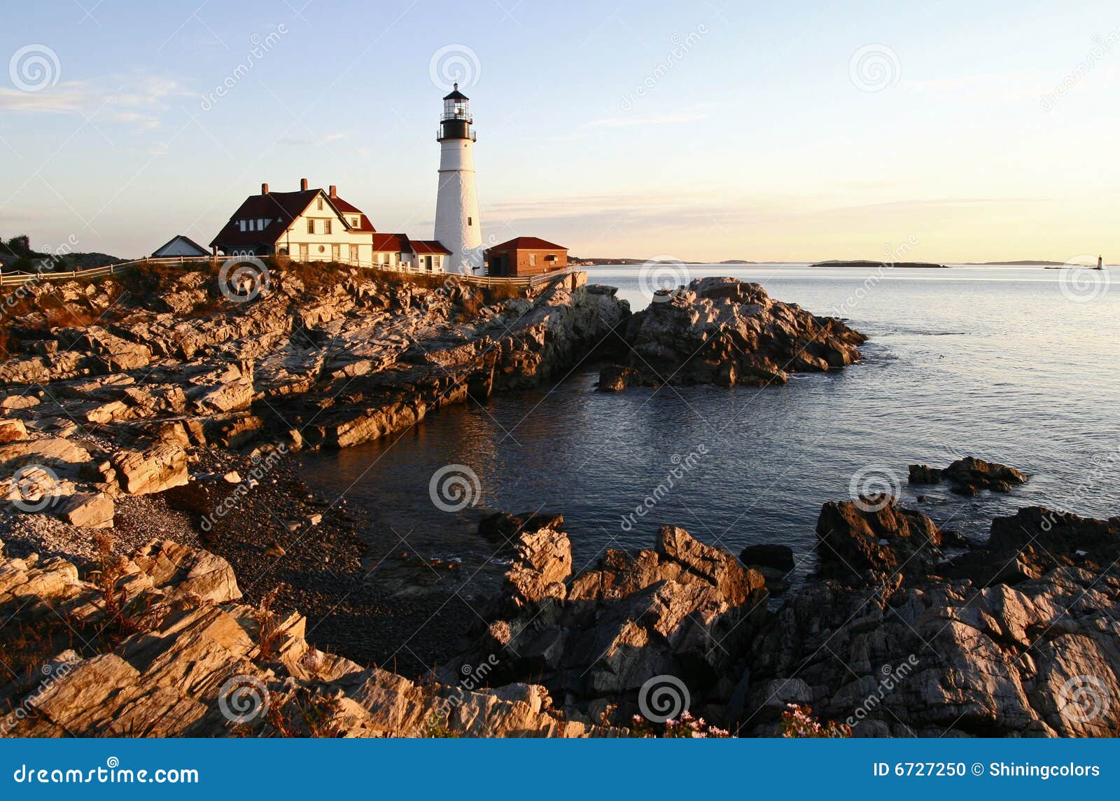 Head Light Lighthouse stock photo. Image of fence, seagull - 6727250