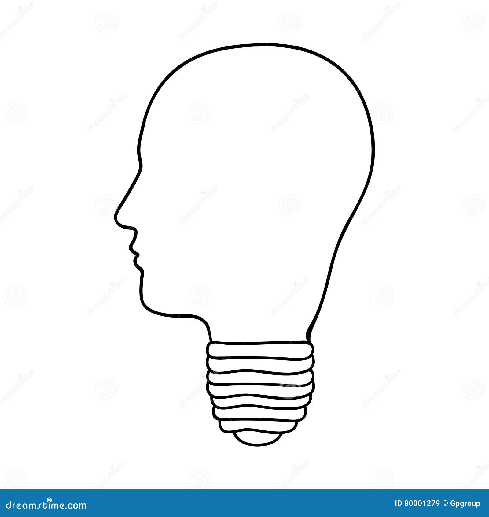 Head and Lightbulb Abstract Wisdom Icon Image Stock Vector ...