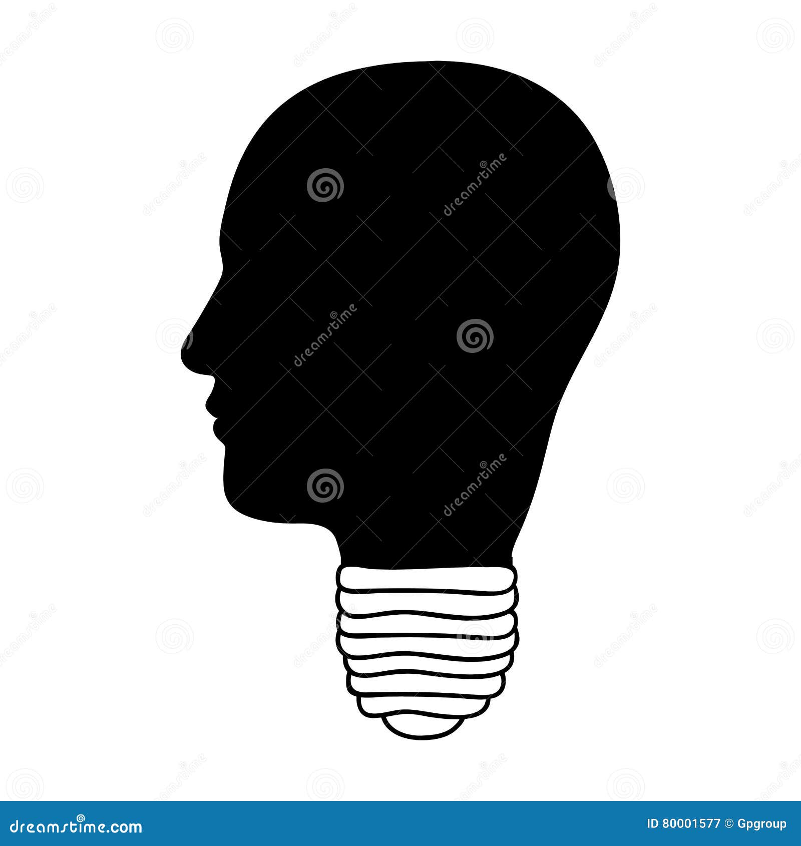Head and Lightbulb Abstract Wisdom Icon Image Stock Vector ...