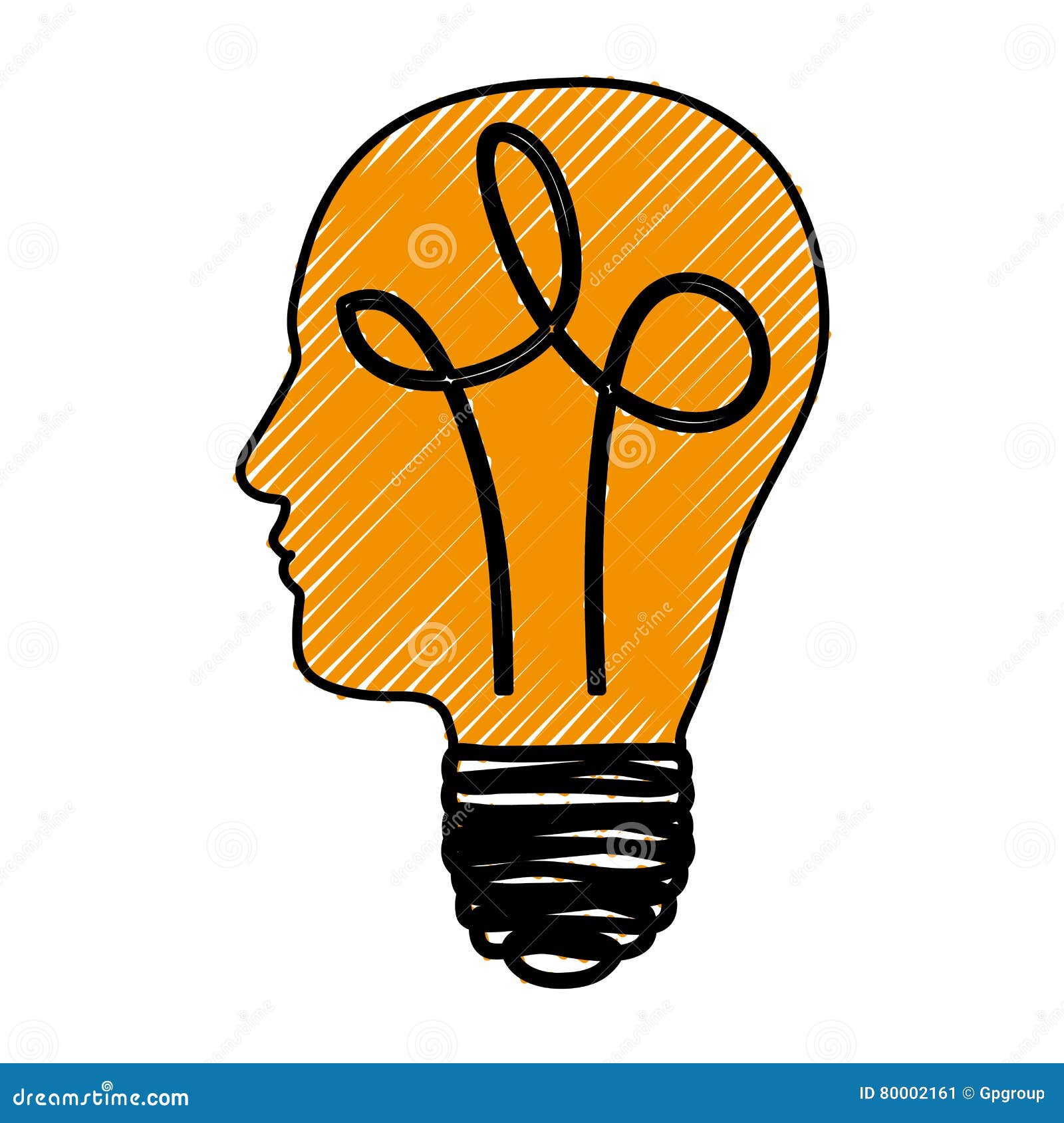 Head and Lightbulb Abstract Wisdom Icon Image Stock Vector ...