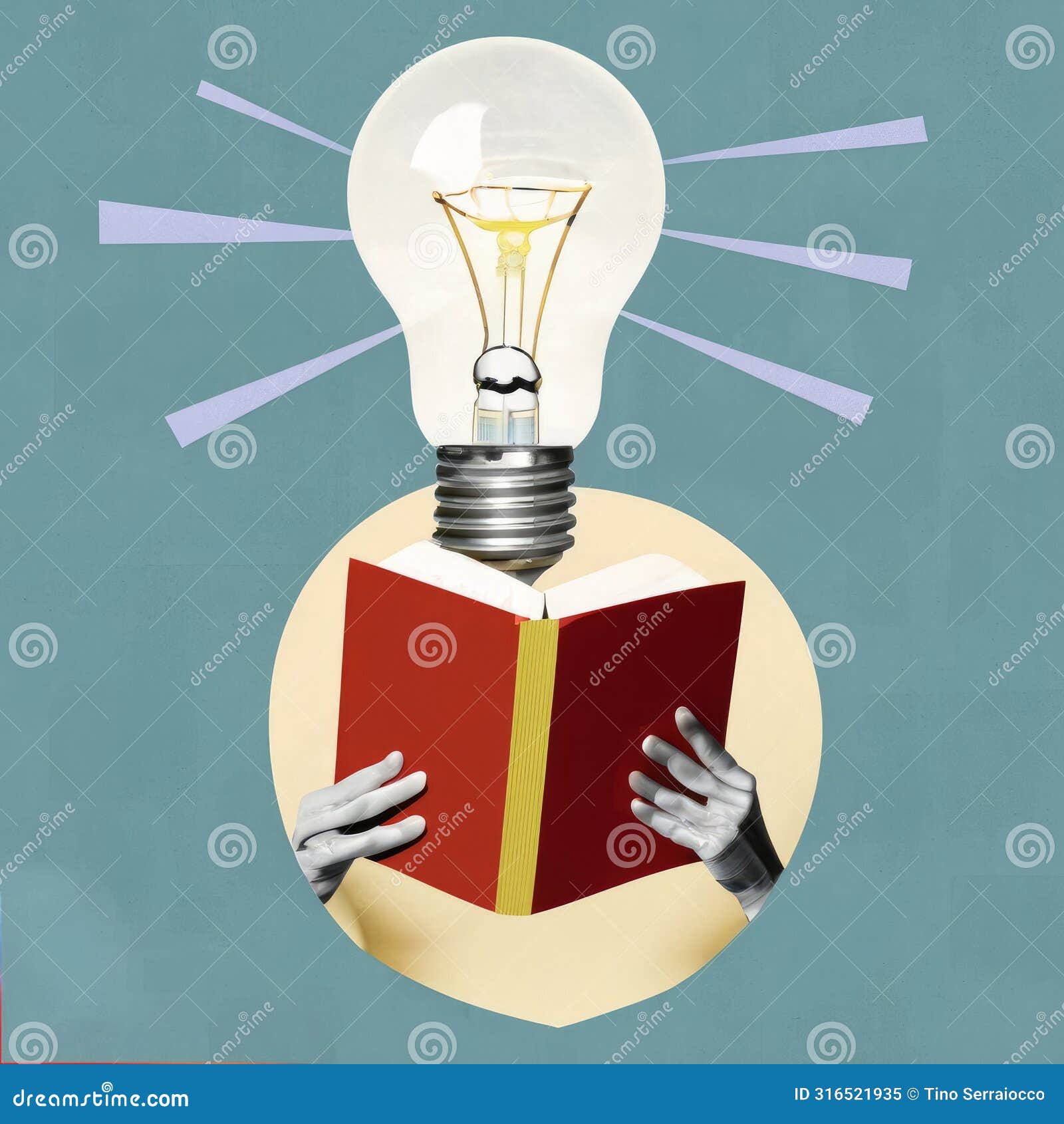 Head with Lighted Bulb Concept of Idea Innovation Stroke of Genius ...