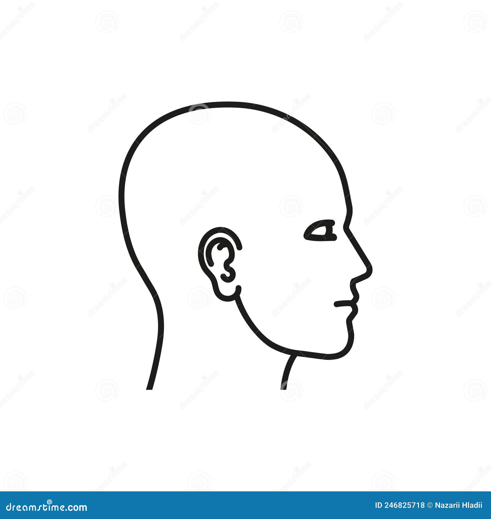 Head Line Icon. Profile Contour. Vector Illustration. Stock Vector ...