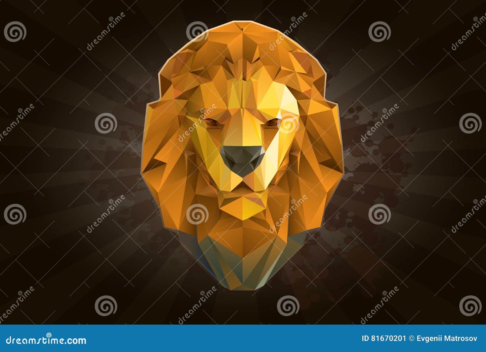 Head of Lion from Triangles. Stock Vector - Illustration of polygon ...