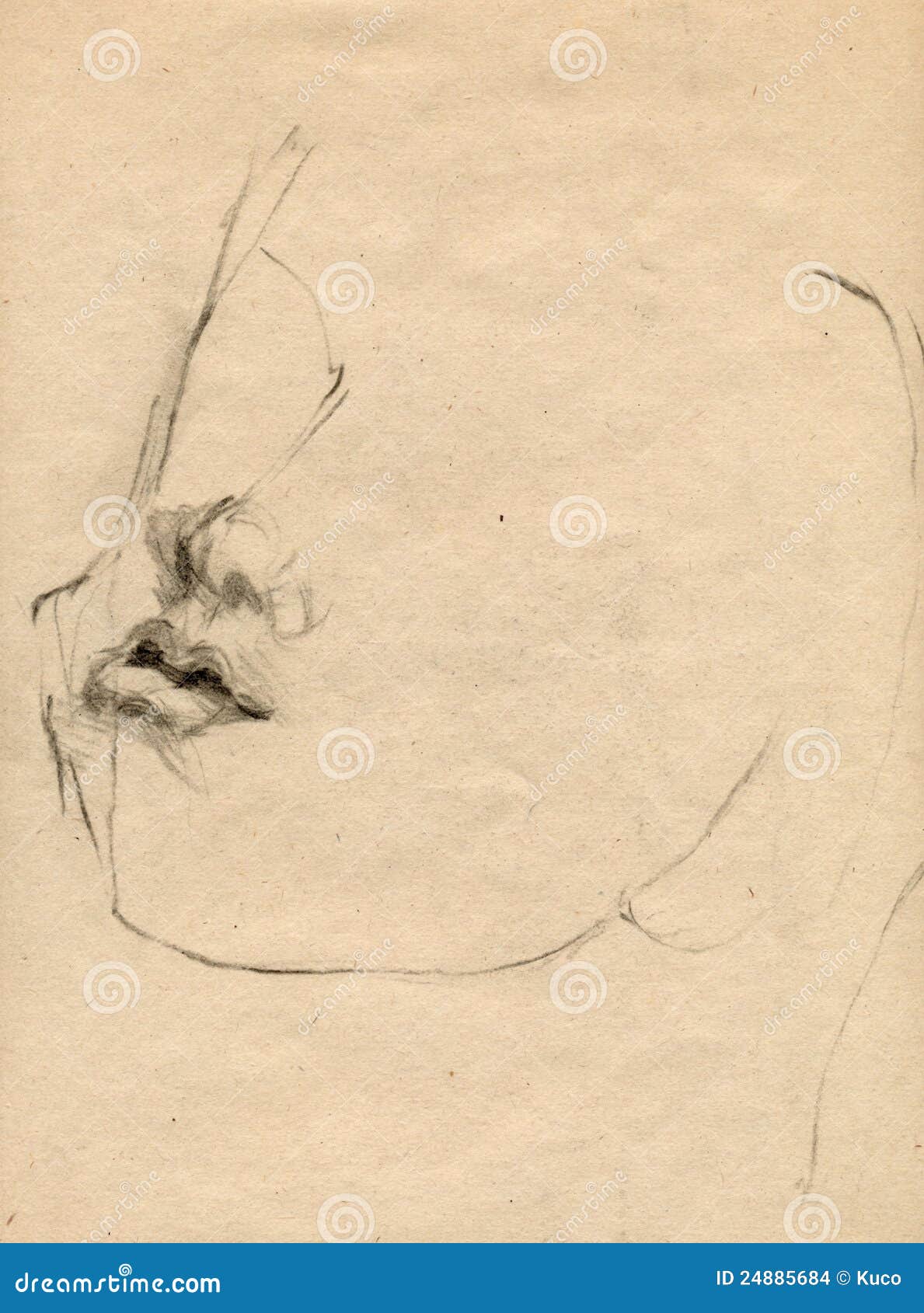 Head - lips stock illustration. Illustration of artistic - 24885684