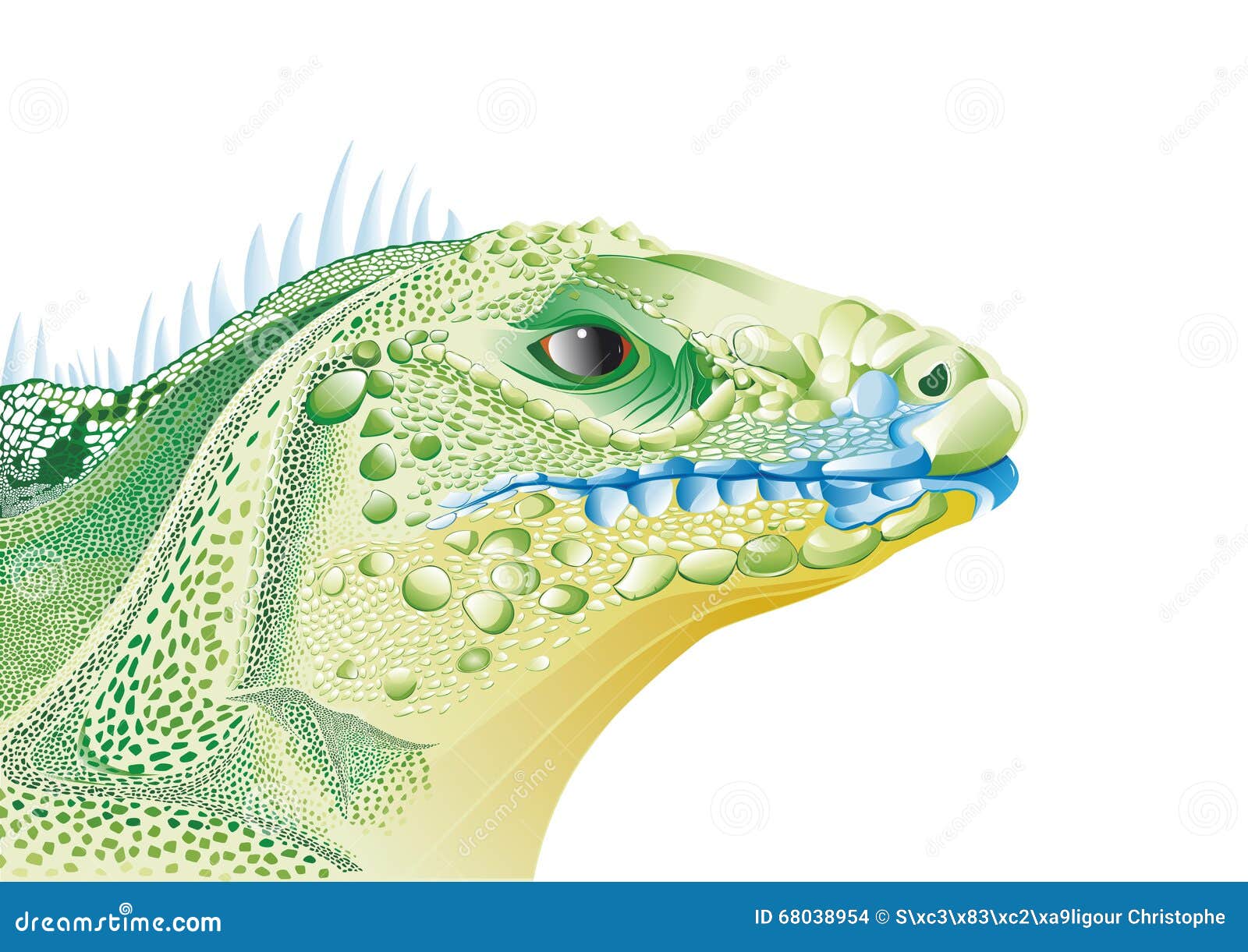 The Head Of A Red Lizard With A Fierce Face, Doodle Icon Drawing Vector ...