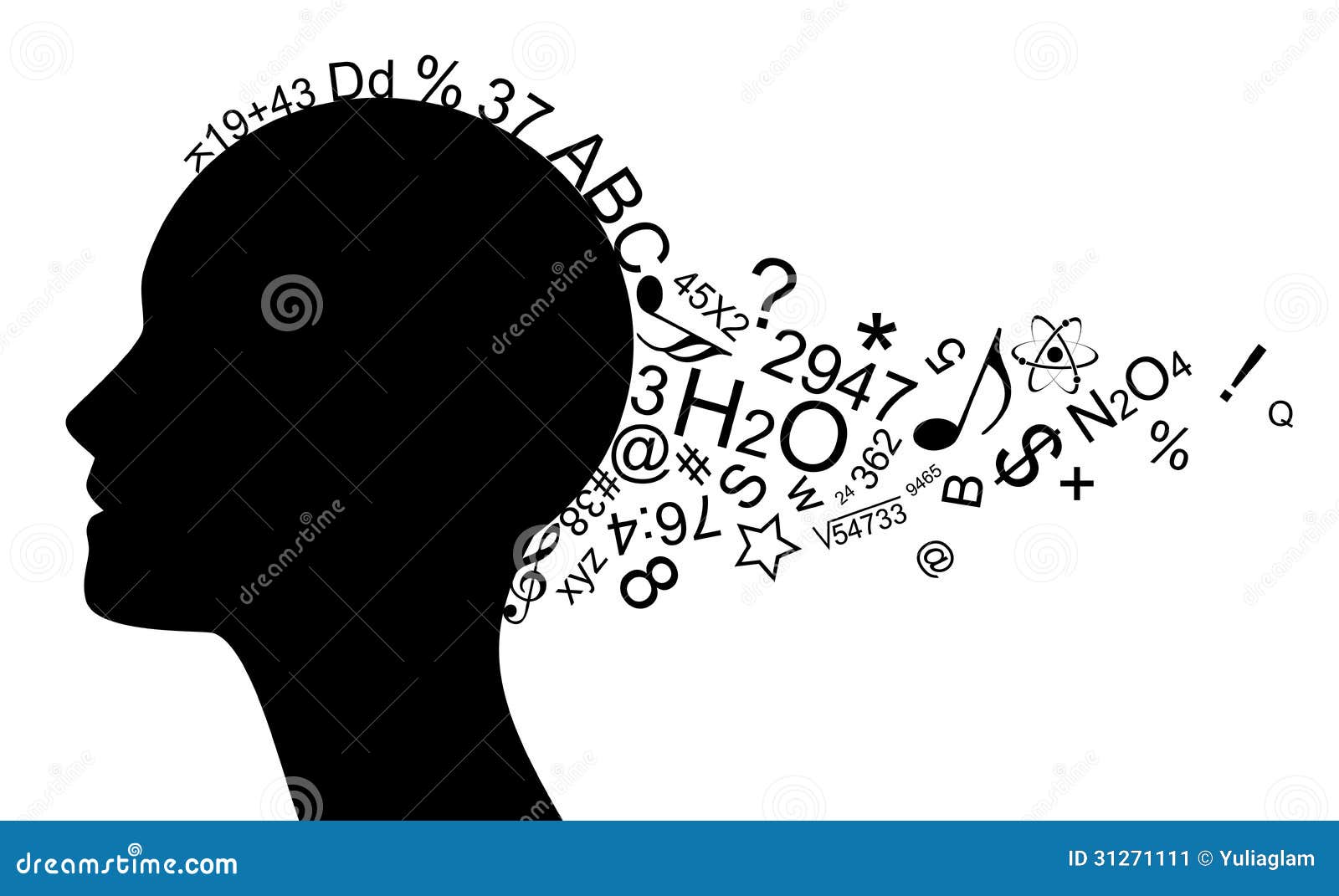 Head with a Lot of Information Stock Vector - Illustration of mind ...