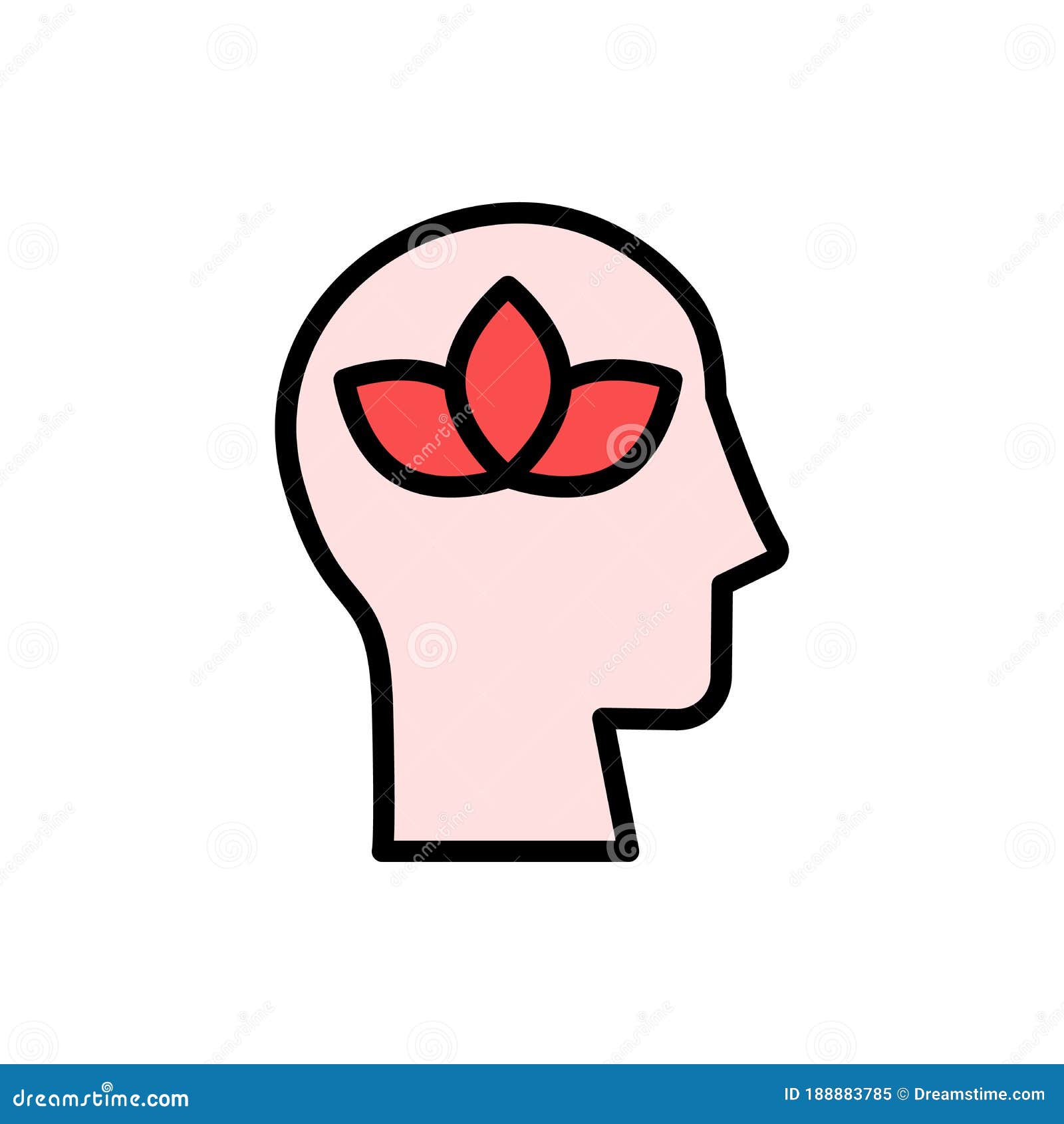 Head Lotus Icon. Simple Color with Outline Vector Elements of Brain ...