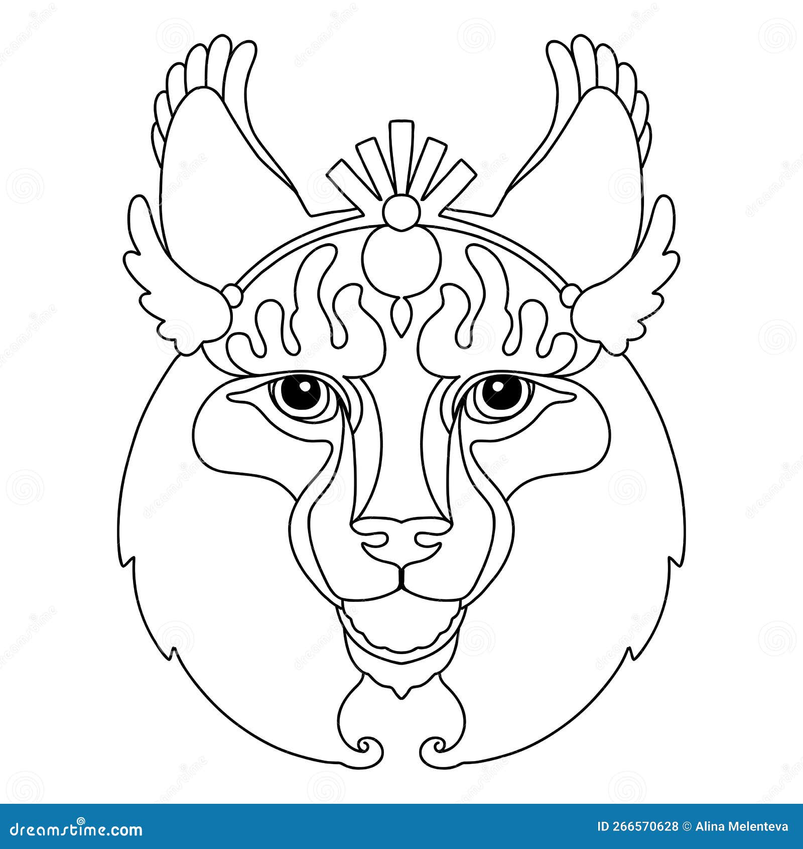 Head of Lynx Coloring Template Vector Illustration Stock Vector ...