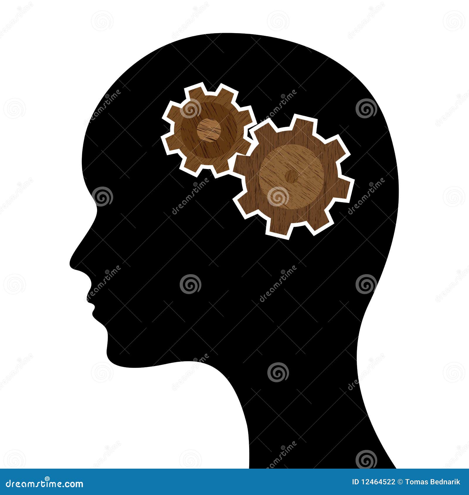 Head machine stock vector. Illustration of intellect - 12464522