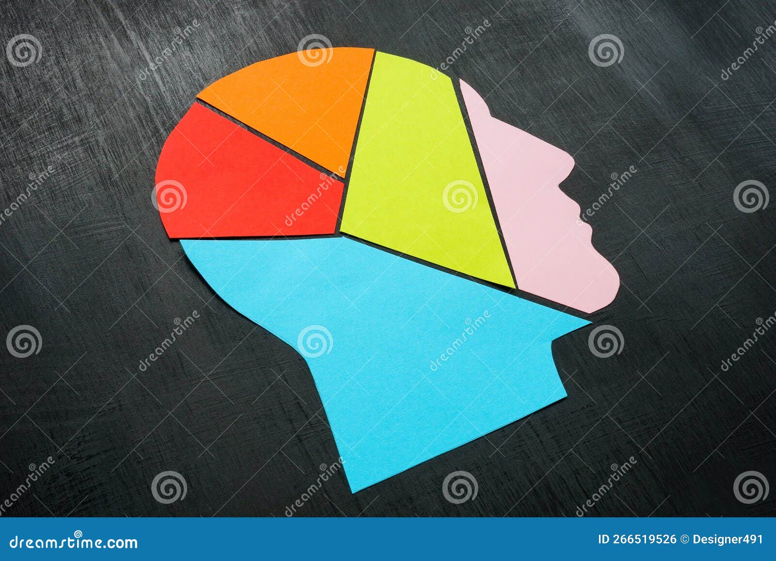 Head Made of Colored Pieces of Paper. Neurodiversity Concept Stock ...