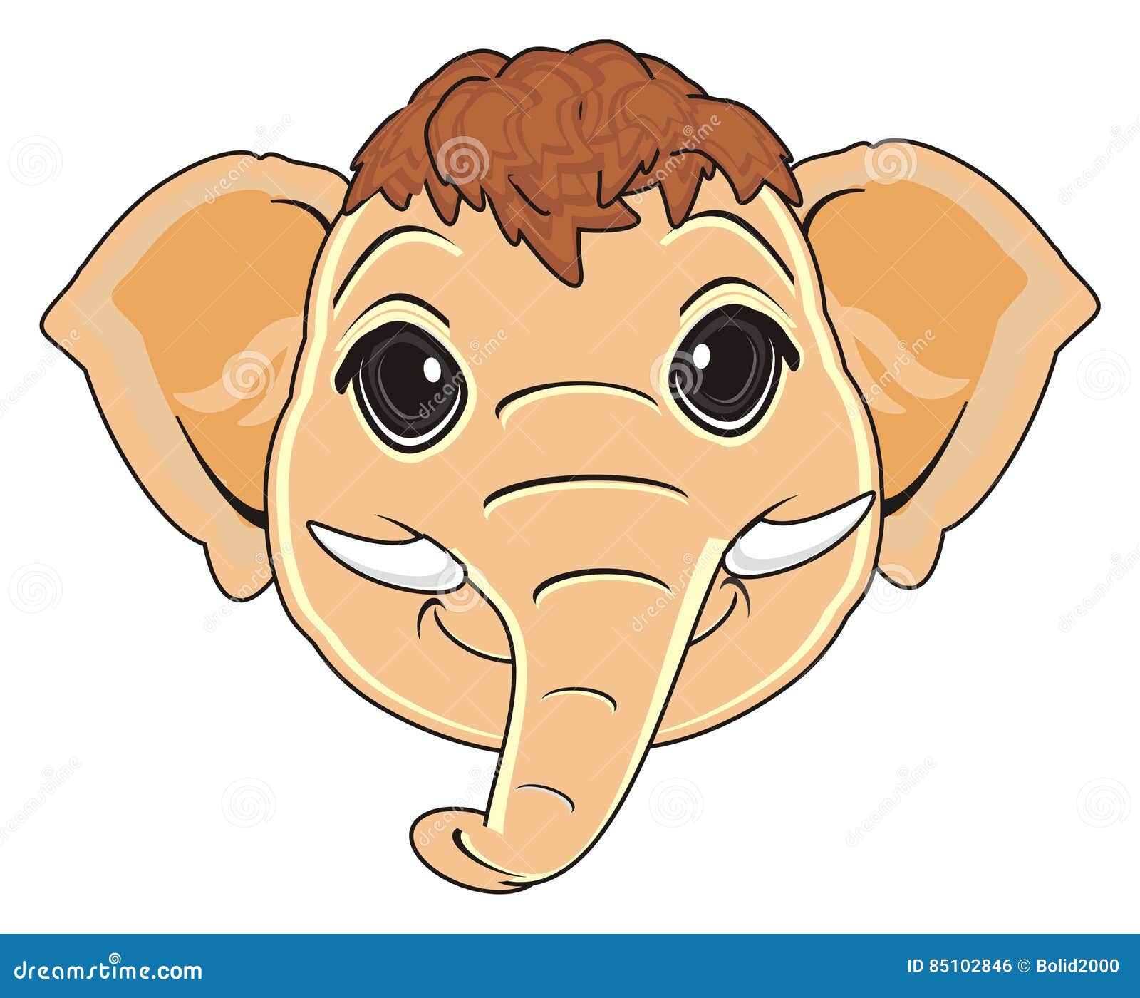 Head of mammoth stock illustration. Illustration of muzzle - 85102846