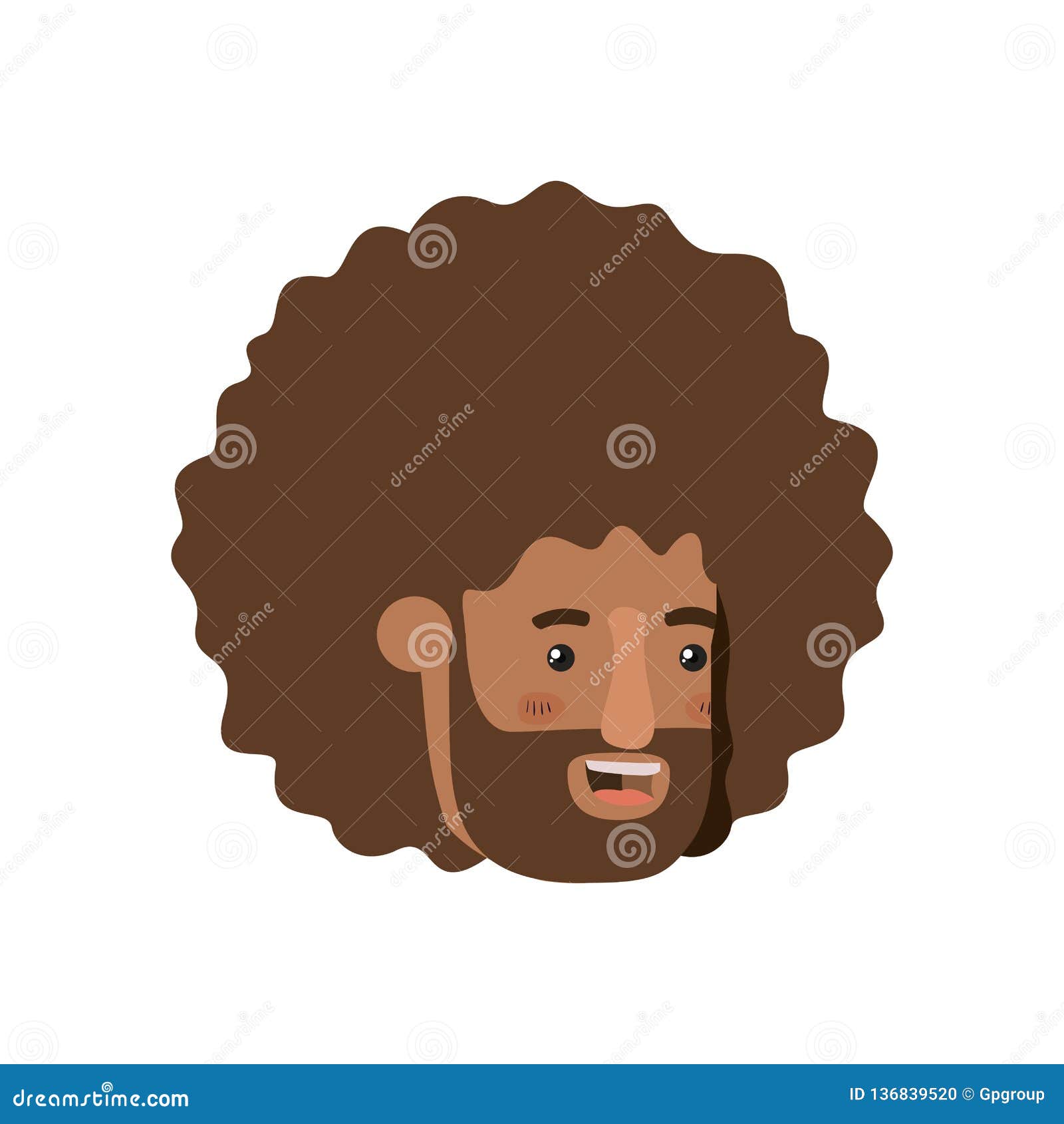Head of Man Afro Avatar Character Stock Vector - Illustration of ...