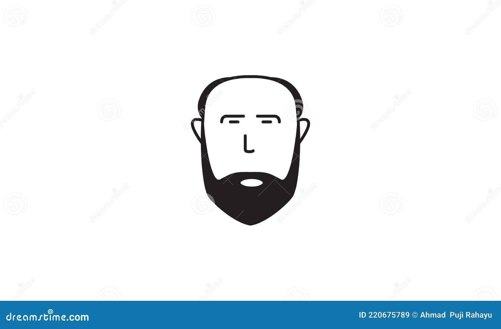 Head Man Bald with Beard Logo Symbol Vector Icon Illustration Graphic ...