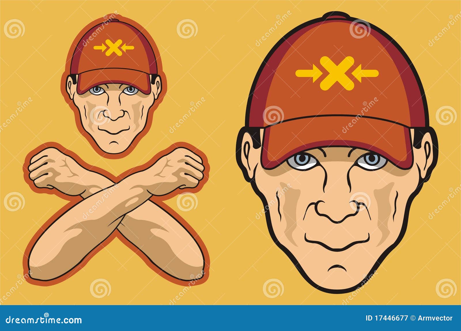 Head Of A Man In A Baseball Cap Cartoon Vector | CartoonDealer.com ...
