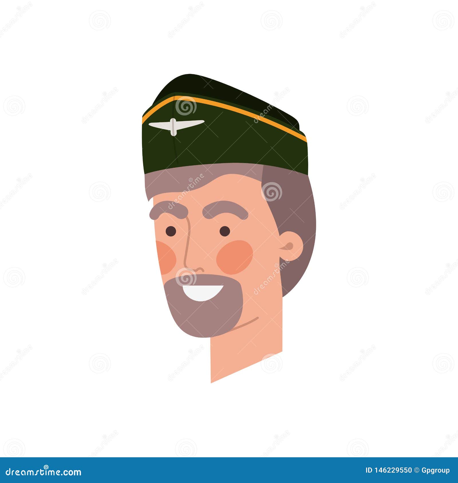 Head of Man Pilot Avatar Character Stock Vector - Illustration of ...