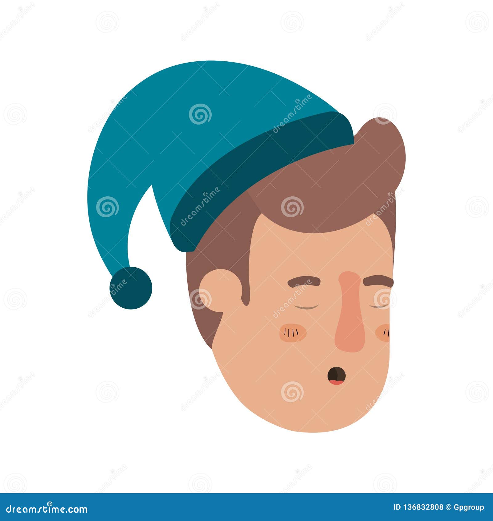 Head of Man Sleeping Avatar Character Stock Vector - Illustration of ...