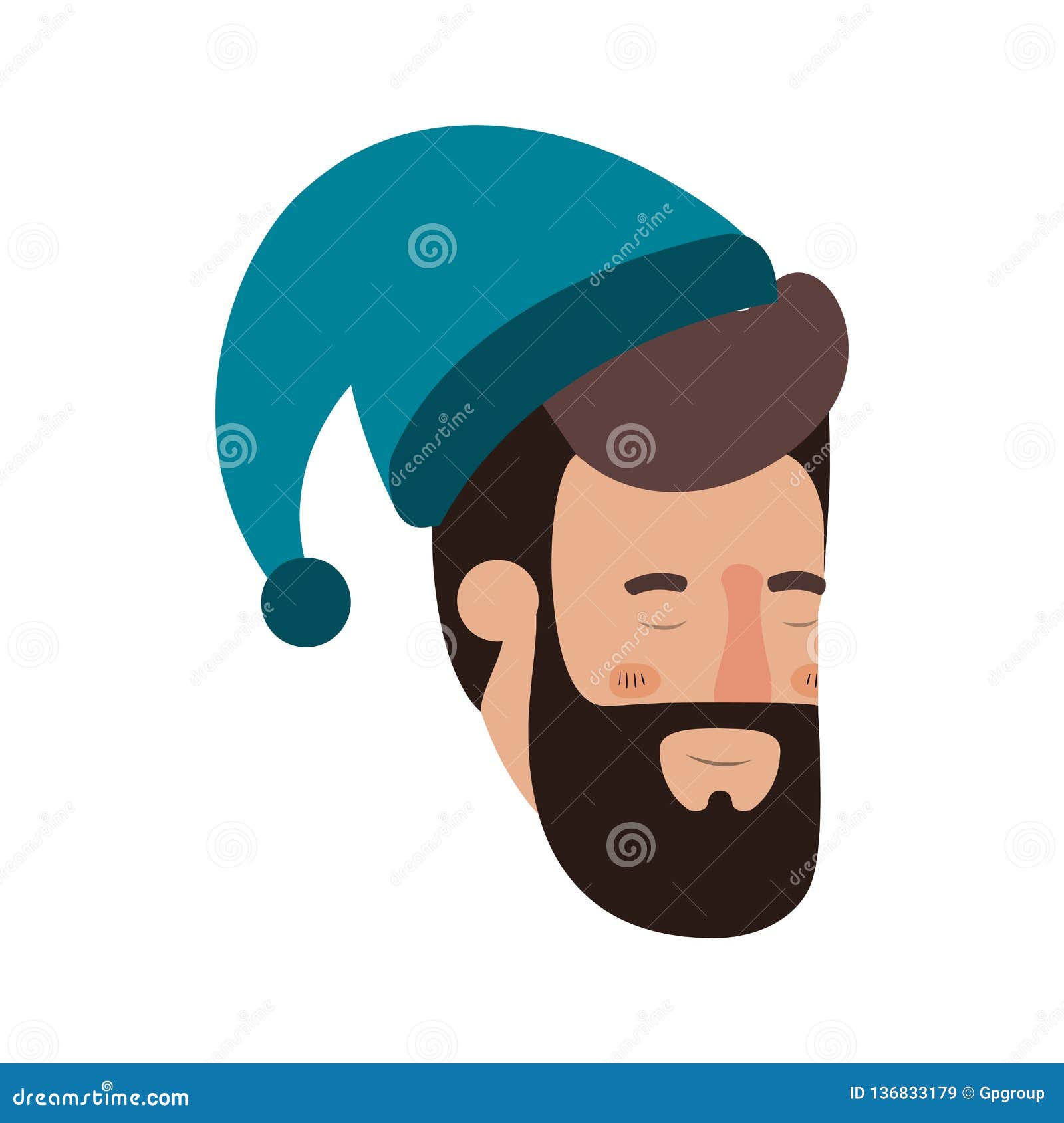 Head of Man Sleeping Avatar Character Stock Vector - Illustration of ...
