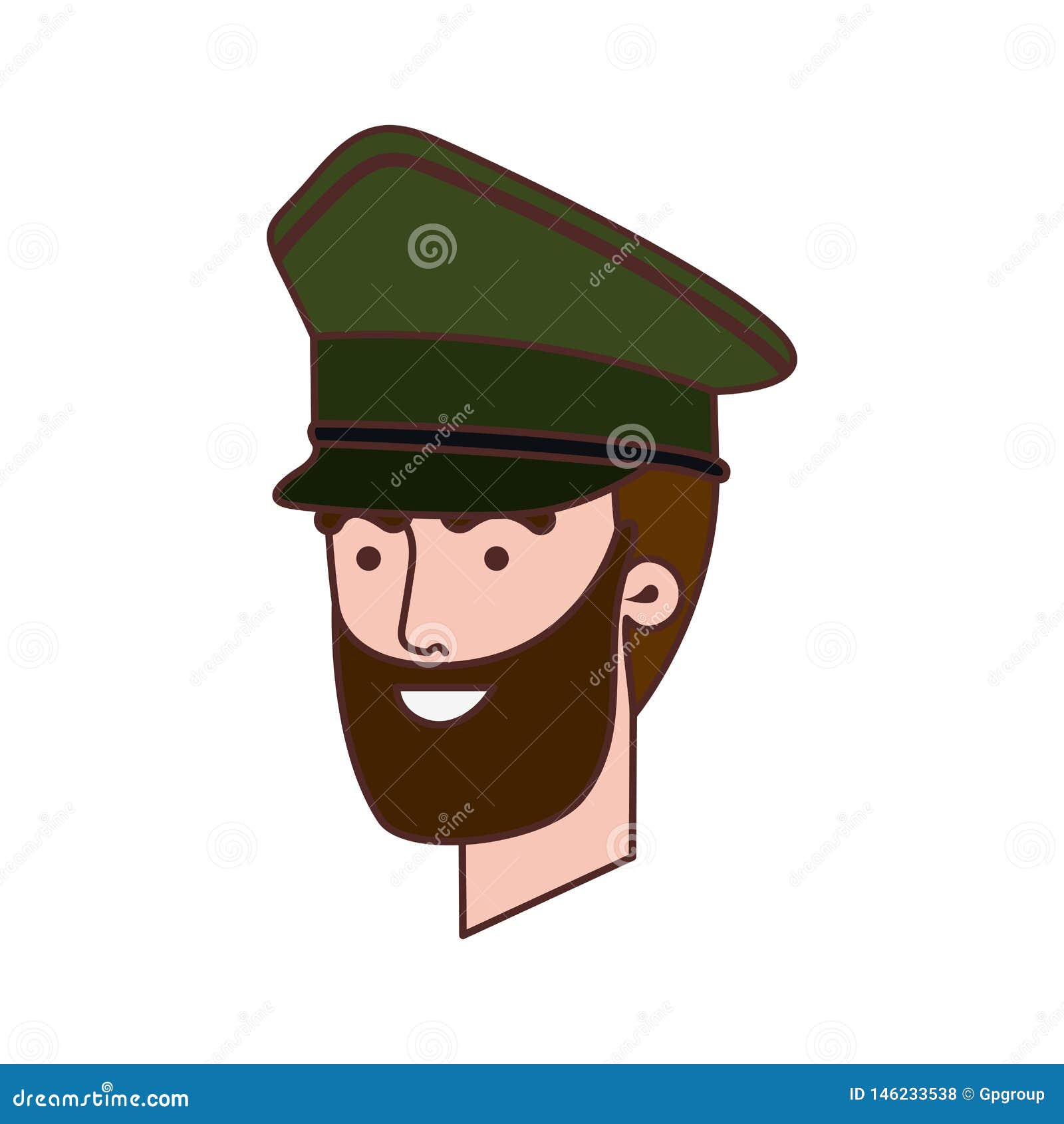 Head of Man Soldier of War Avatar Character Stock Vector - Illustration ...