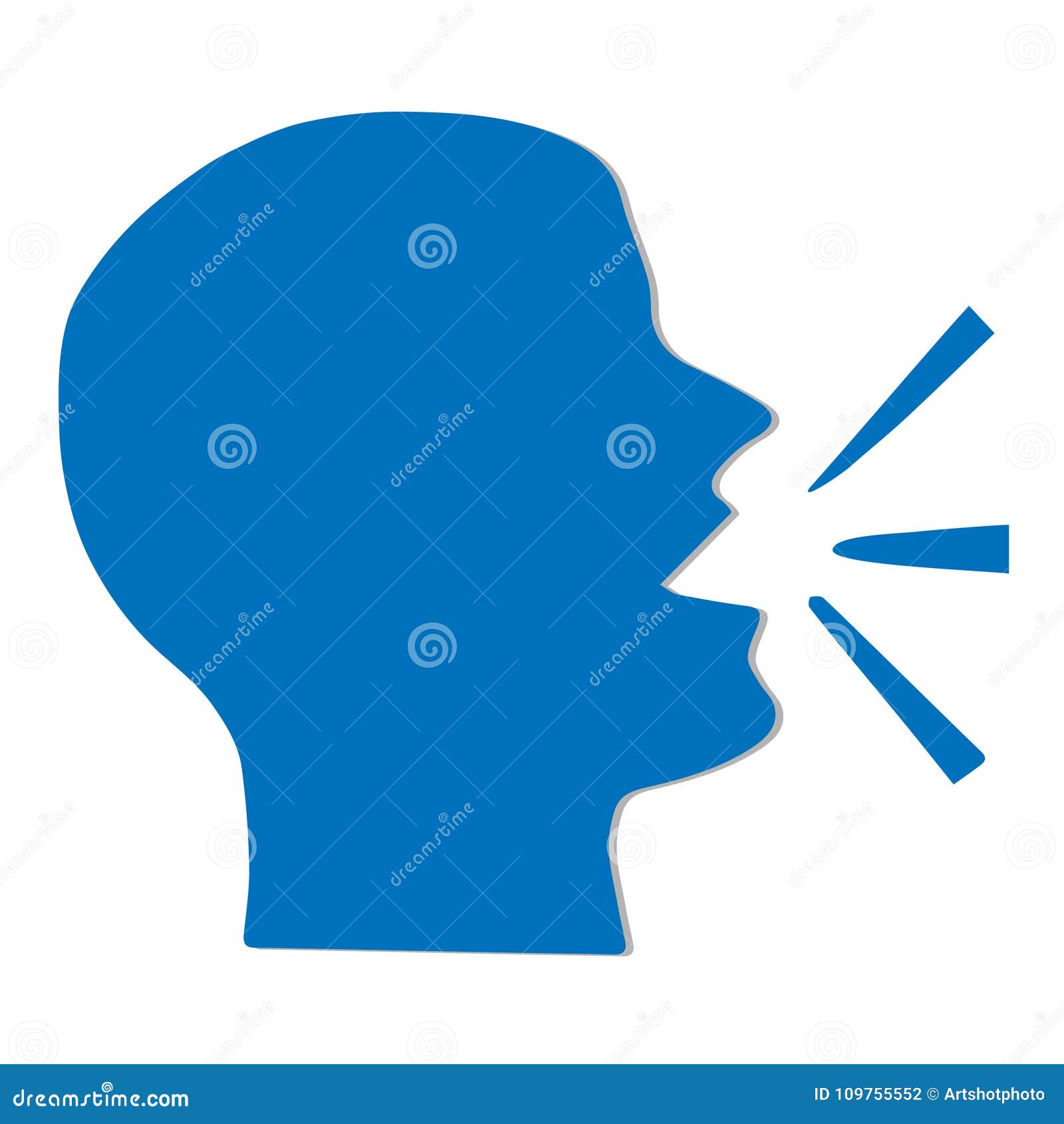 Head of man speaking stock vector. Illustration of blue - 109755552