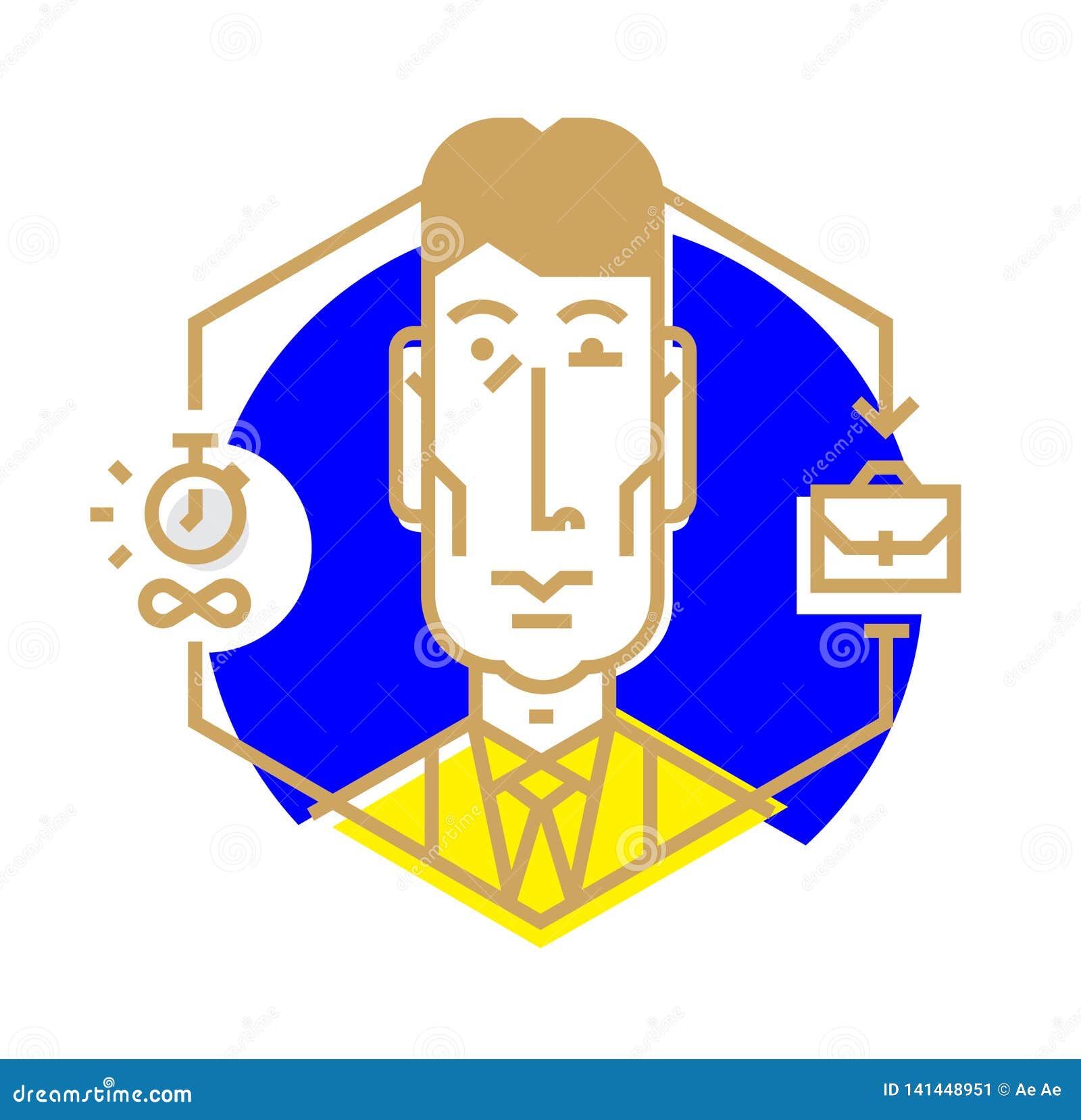 Head of the Manager in a Flat Style. Vector Icon Isolated on White ...