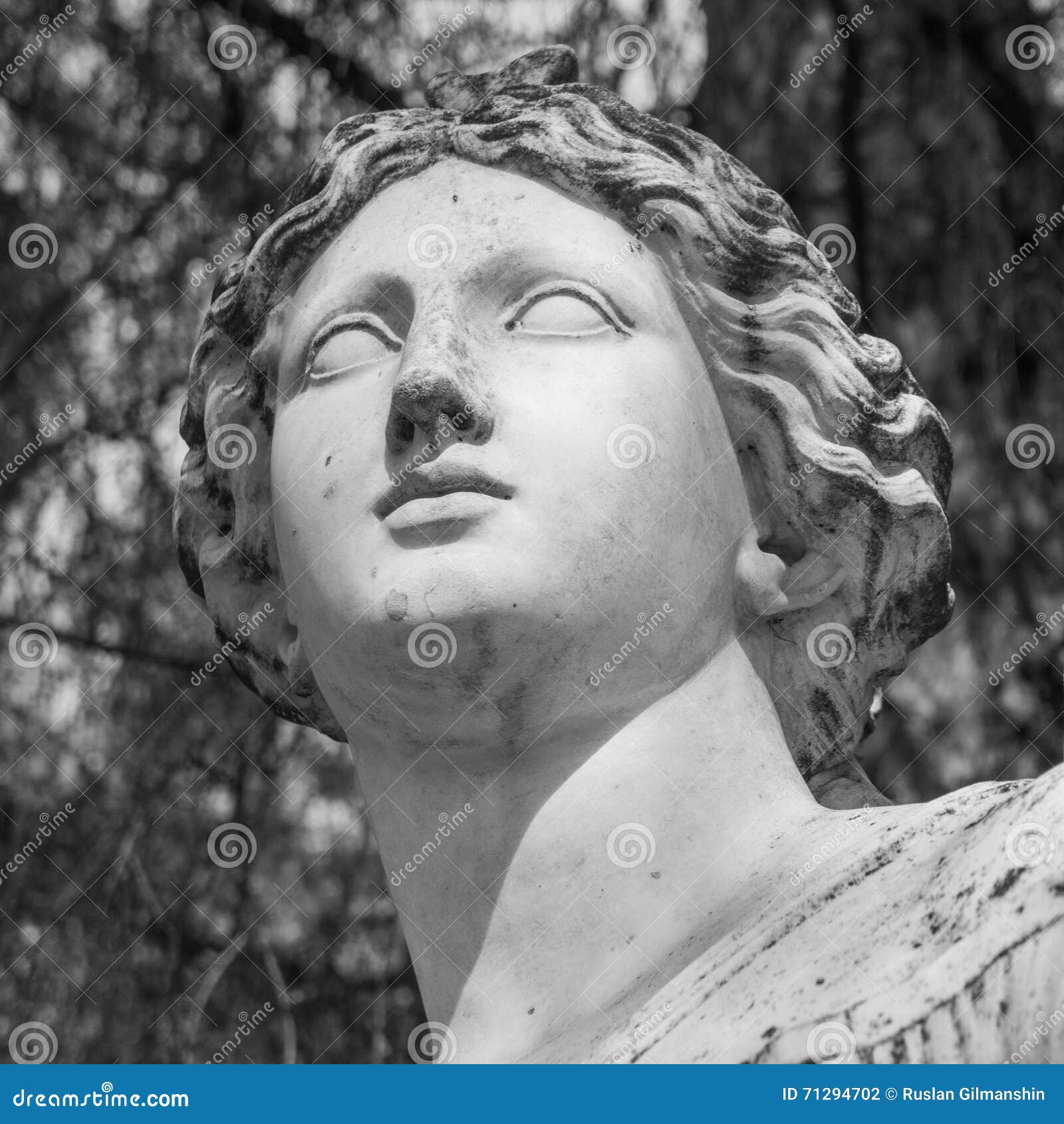 Head Marble Statue of Woman in the Park Stock Photo - Image of landmark ...