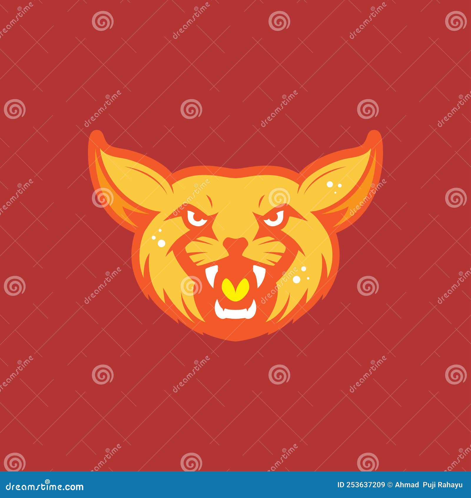Head Mascot Caracal Angry Logo Design Stock Vector - Illustration of ...