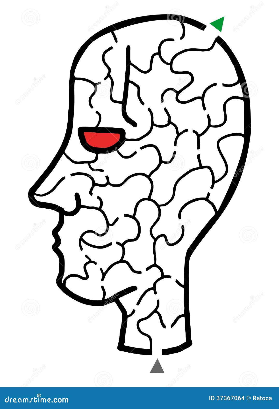 Head maze stock vector. Illustration of chaos, face, noise - 37367064
