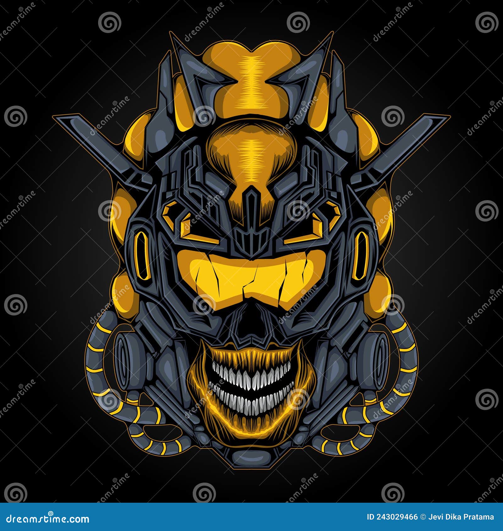 Head Mecha Detailed Vector Illustration | CartoonDealer.com #255765561
