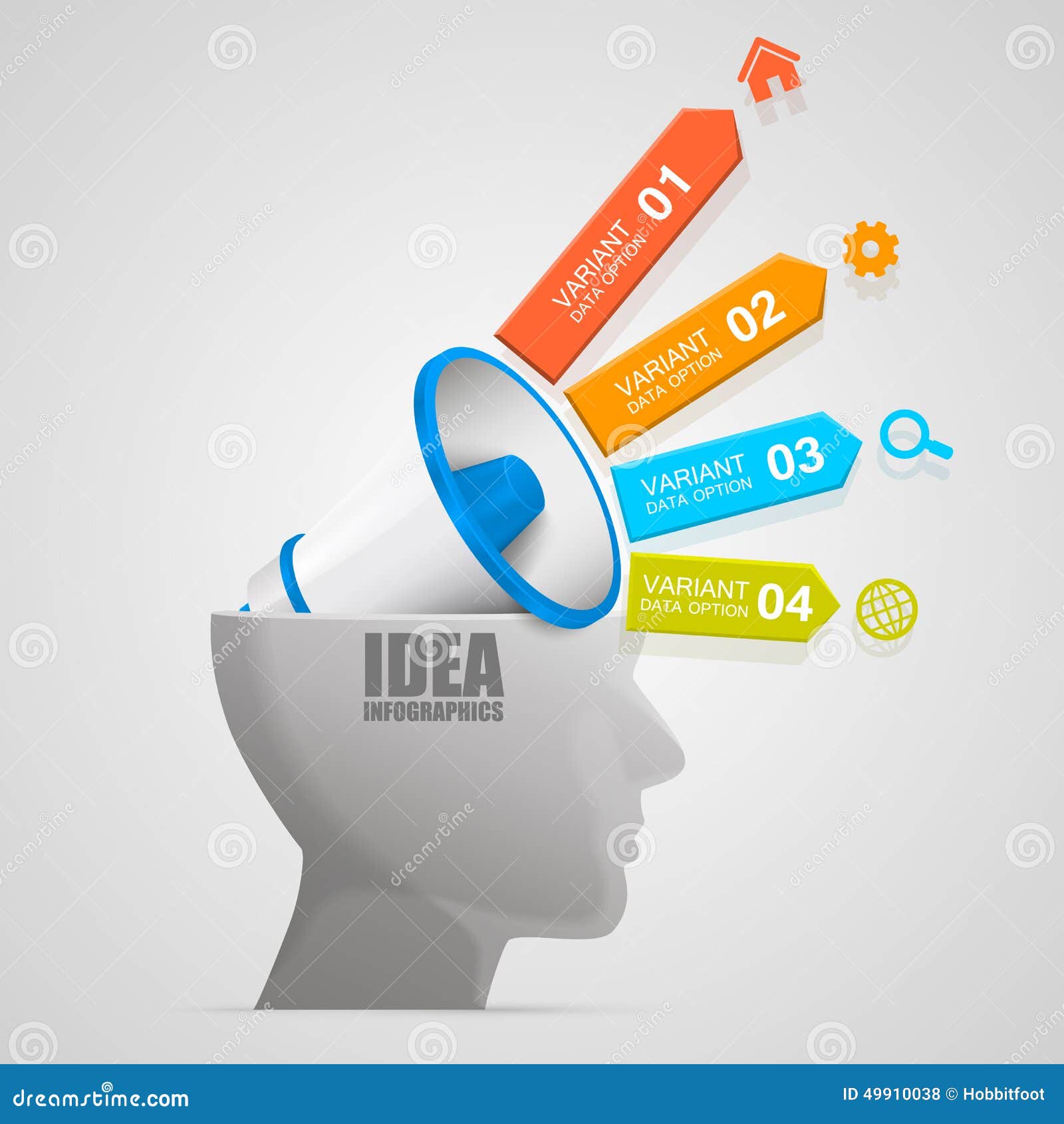 Head with a Megaphone Information Stock Vector - Illustration of people ...