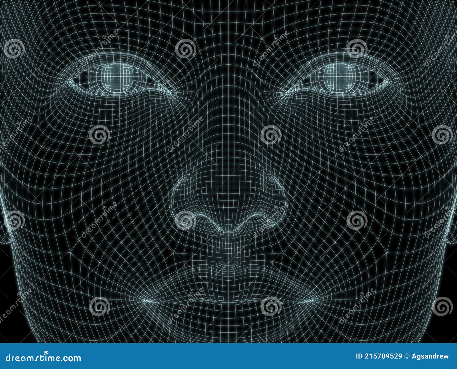 Head Mesh in 3D stock illustration. Illustration of knowledge - 215709529