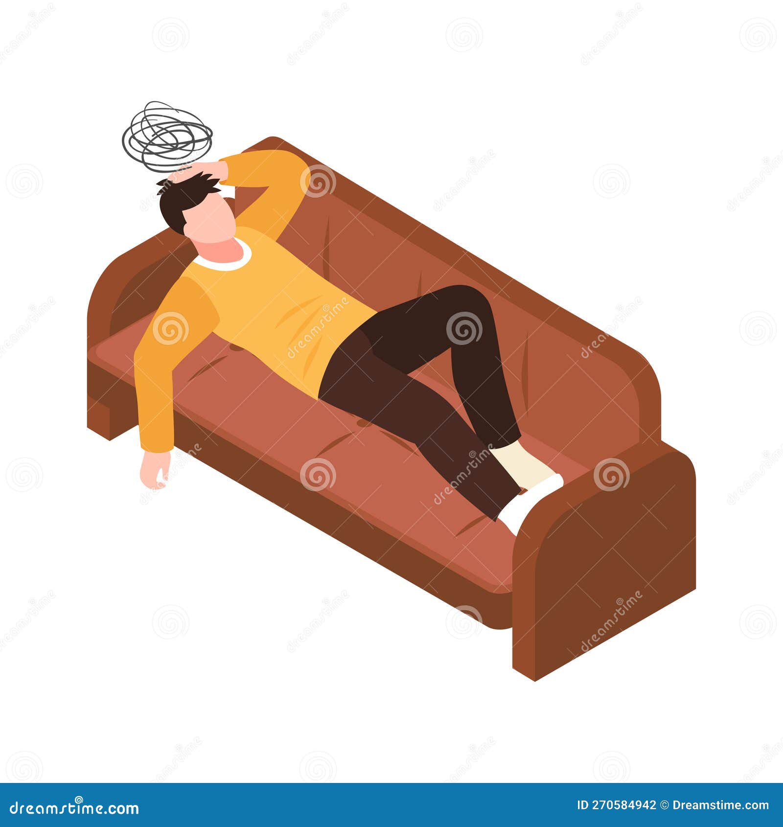 Head Mess Depression Composition Stock Vector - Illustration of ...