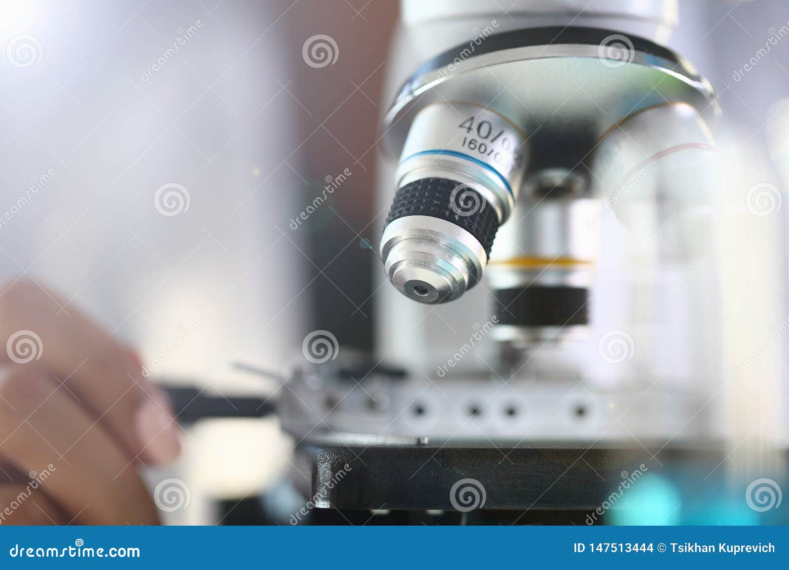 Head Microscope on the Background Laboratory Stock Photo - Image of ...
