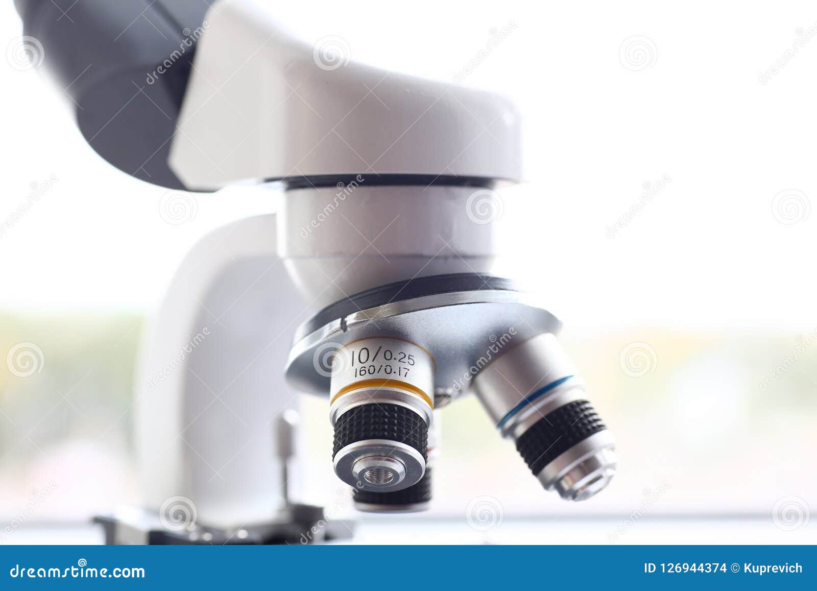 The Head Microscope On The Background Of Stock Photo | CartoonDealer ...