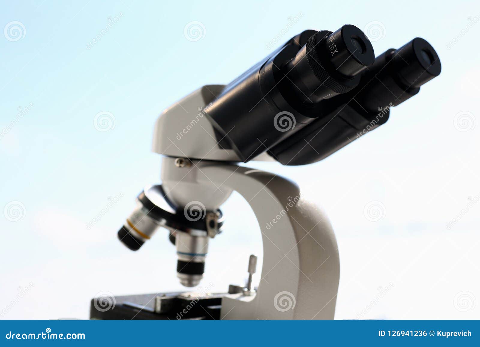 The Head Microscope On The Background Of Stock Photography ...