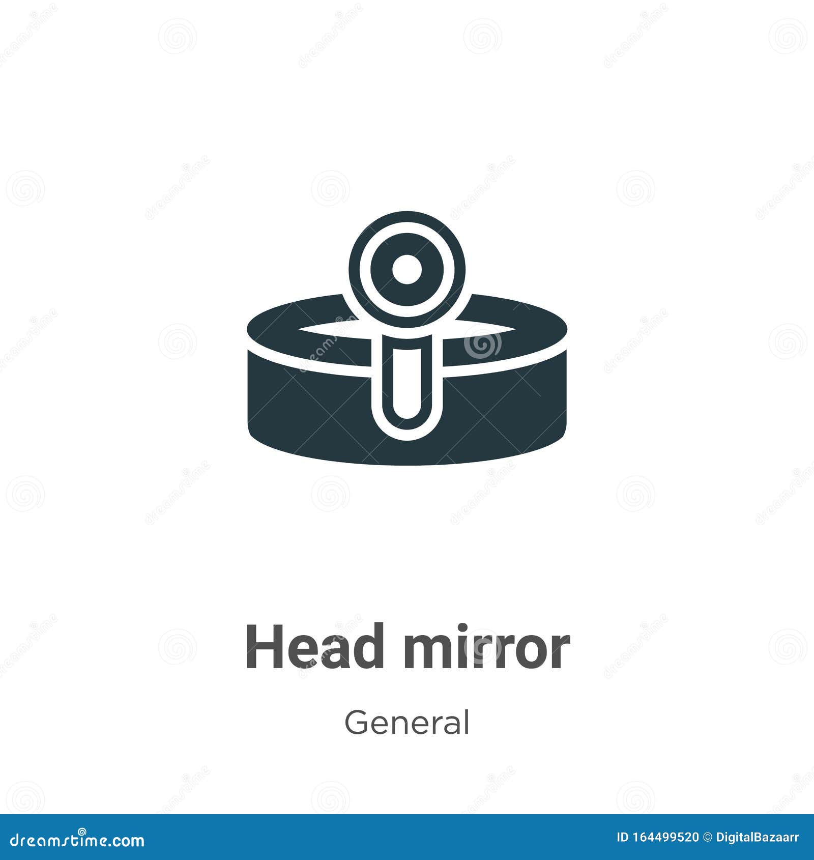 Head Mirror Vector Icon on White Background. Flat Vector Head Mirror ...