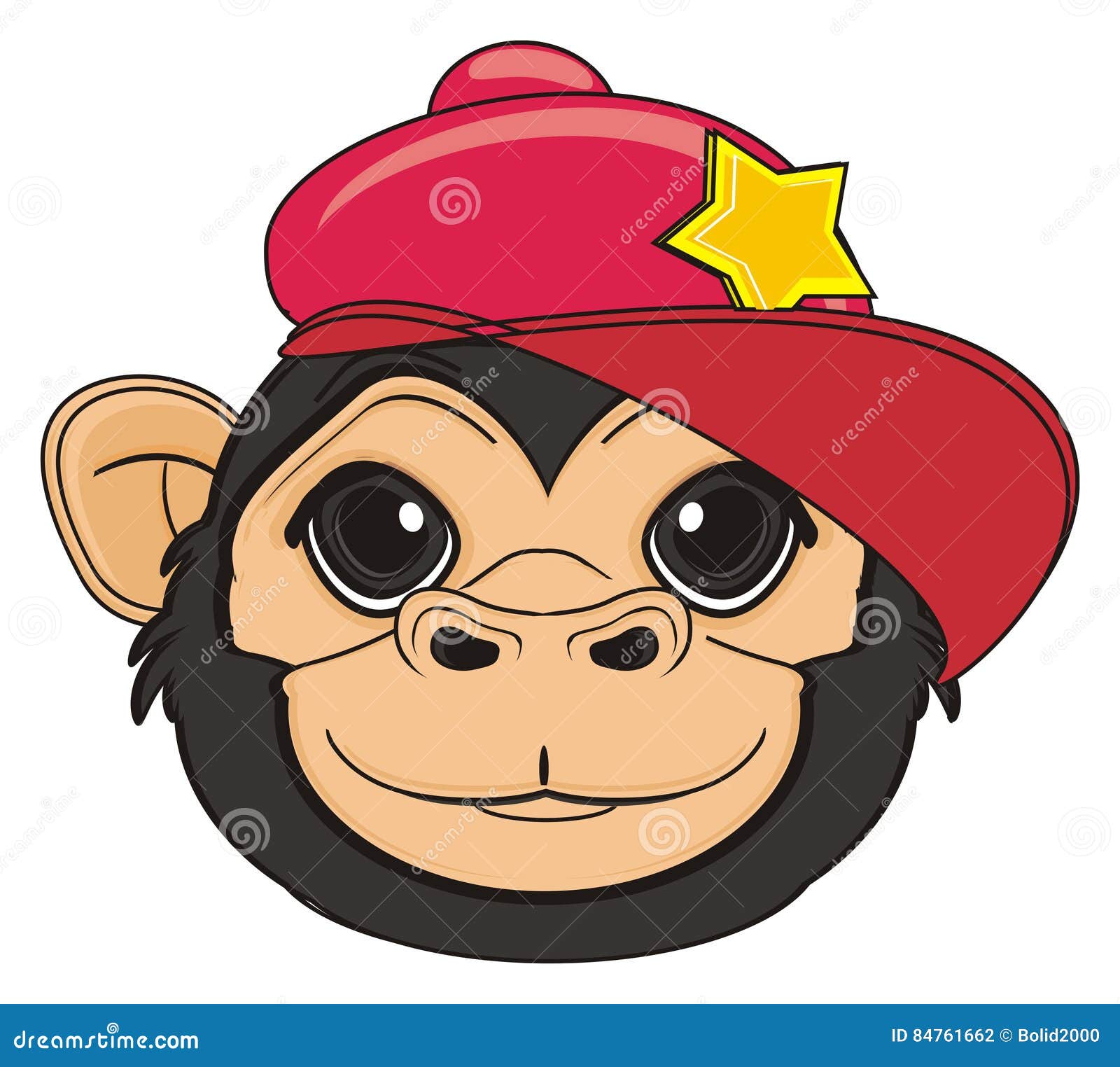 Head of monkey in cap stock illustration. Illustration of humor - 84761662