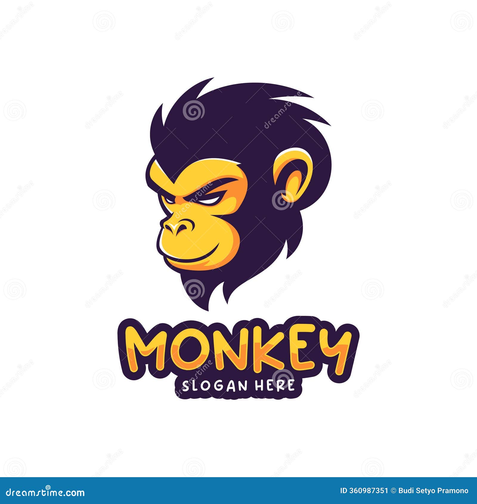 Head Monkey Mascot Logo Design Concept Vector. Creative Monkey Logo ...