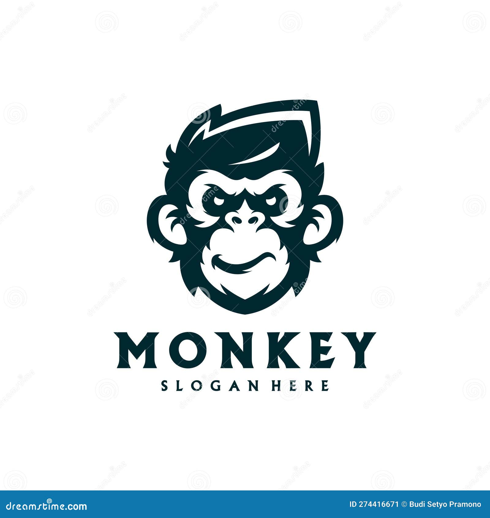 Head Monkey Mascot Logo Template Vector. Creative Monkey Logo Vector ...