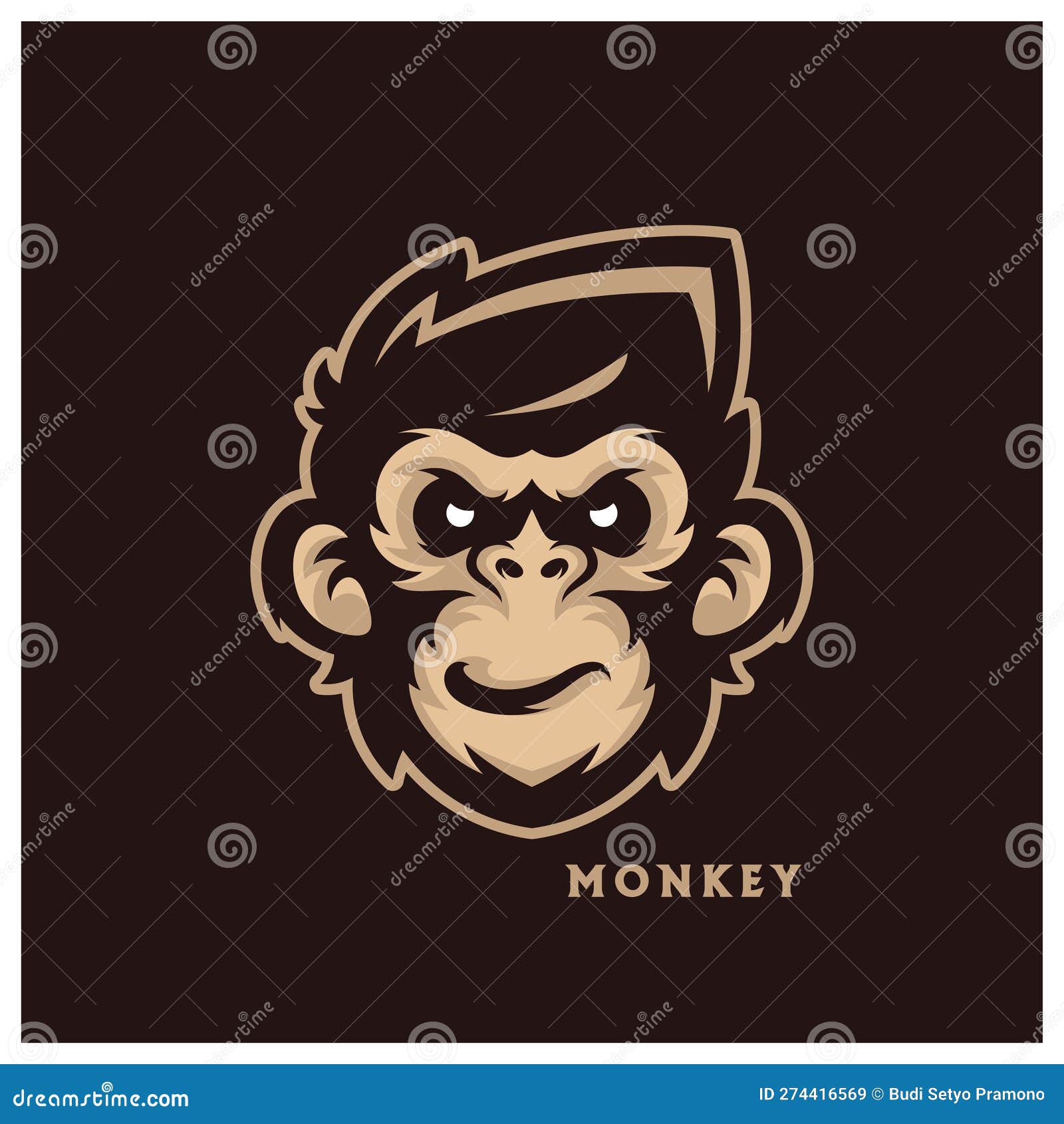 Head Monkey Mascot Logo Template Vector. Creative Monkey Logo Vector Stock Vector - Illustration ...