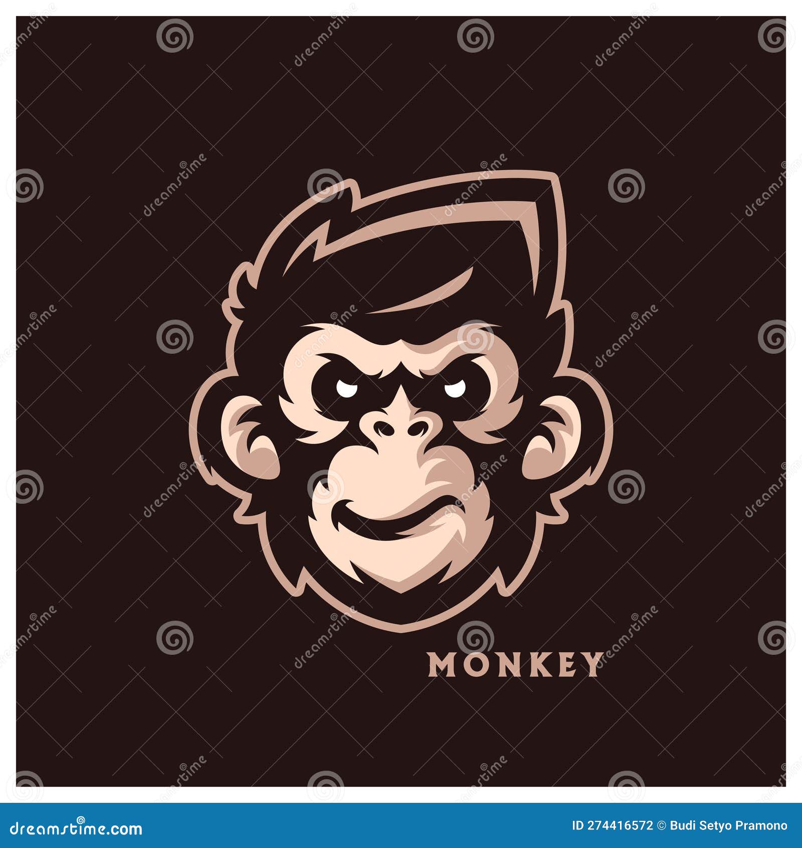 Head Monkey Mascot Logo Template Vector. Creative Monkey Logo Vector ...