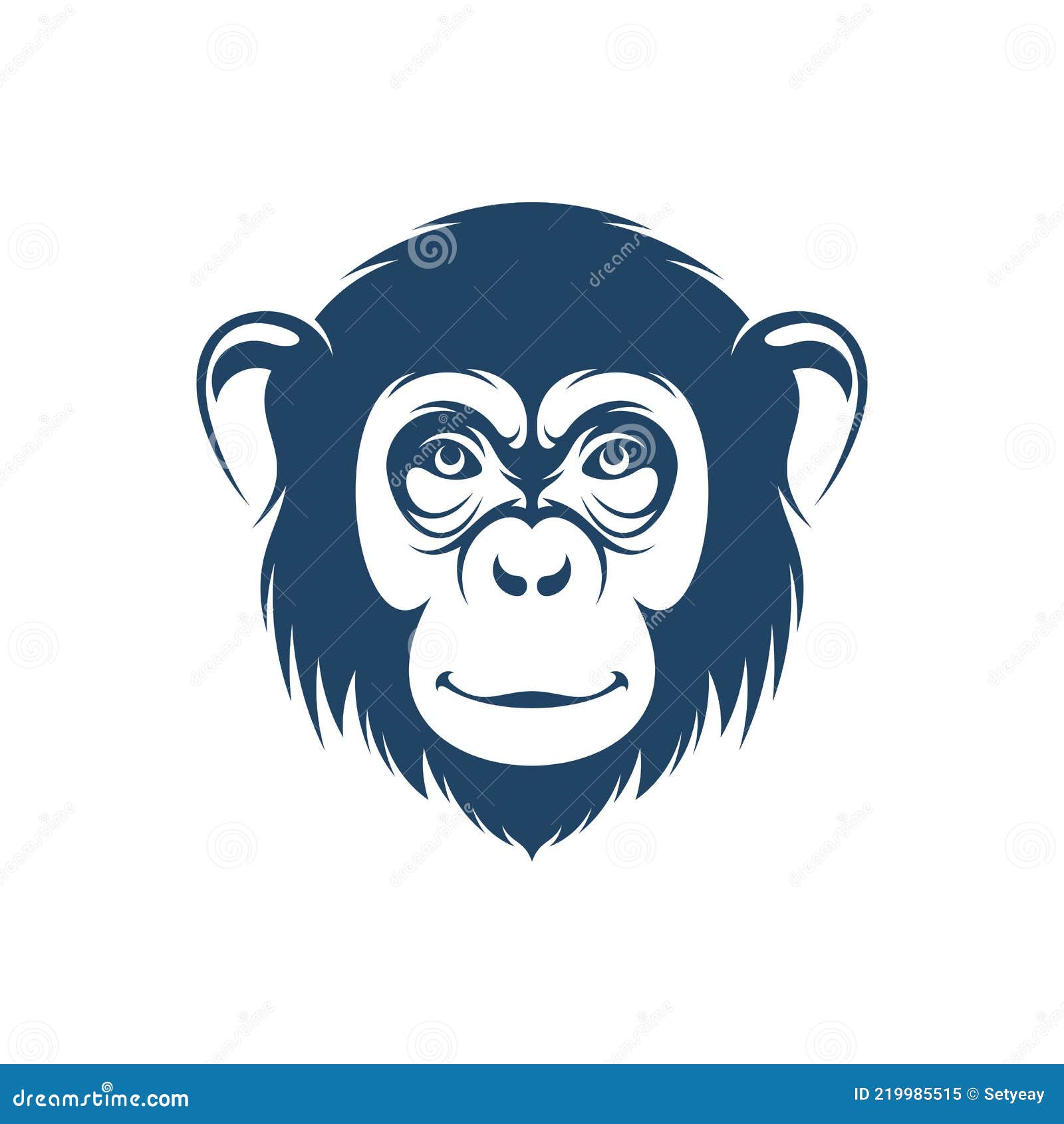 Head Monkey Vector Illustration. Head Monkey Logo Design Concept ...