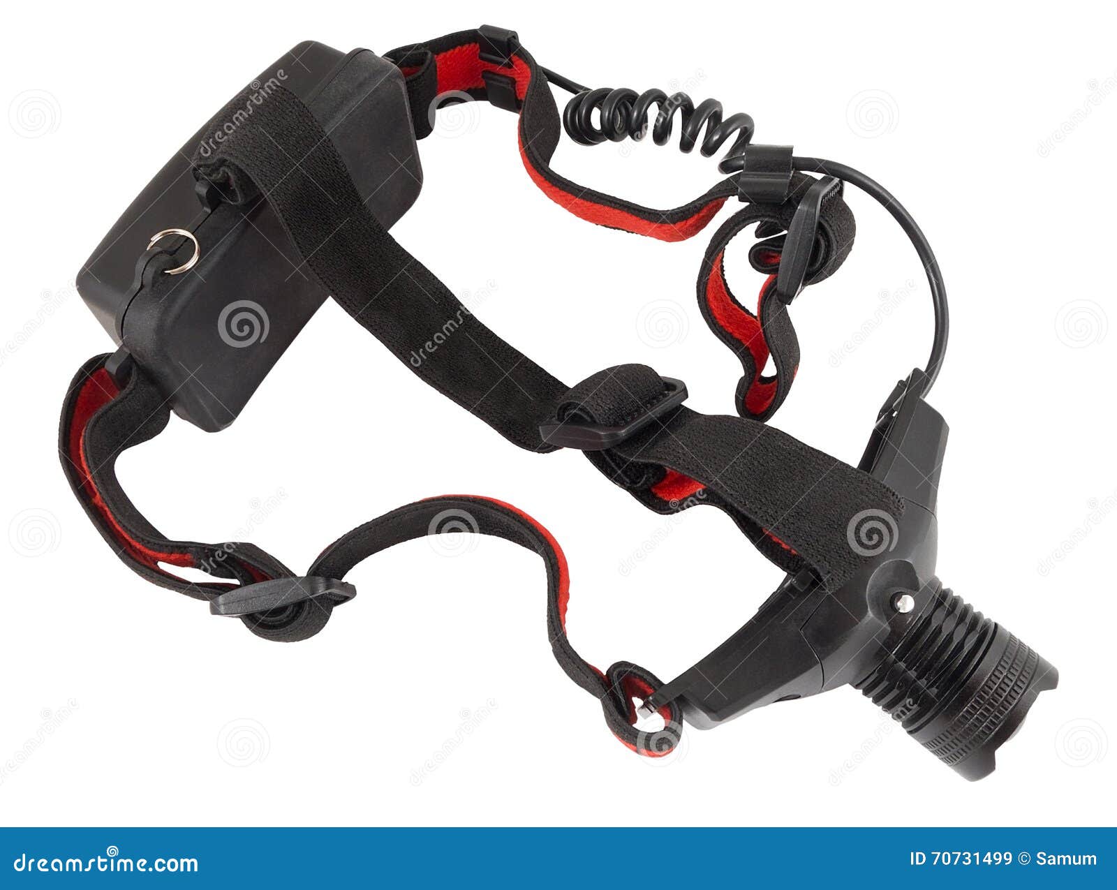 Head-mounted flashlight stock image. Image of isolated - 70731499