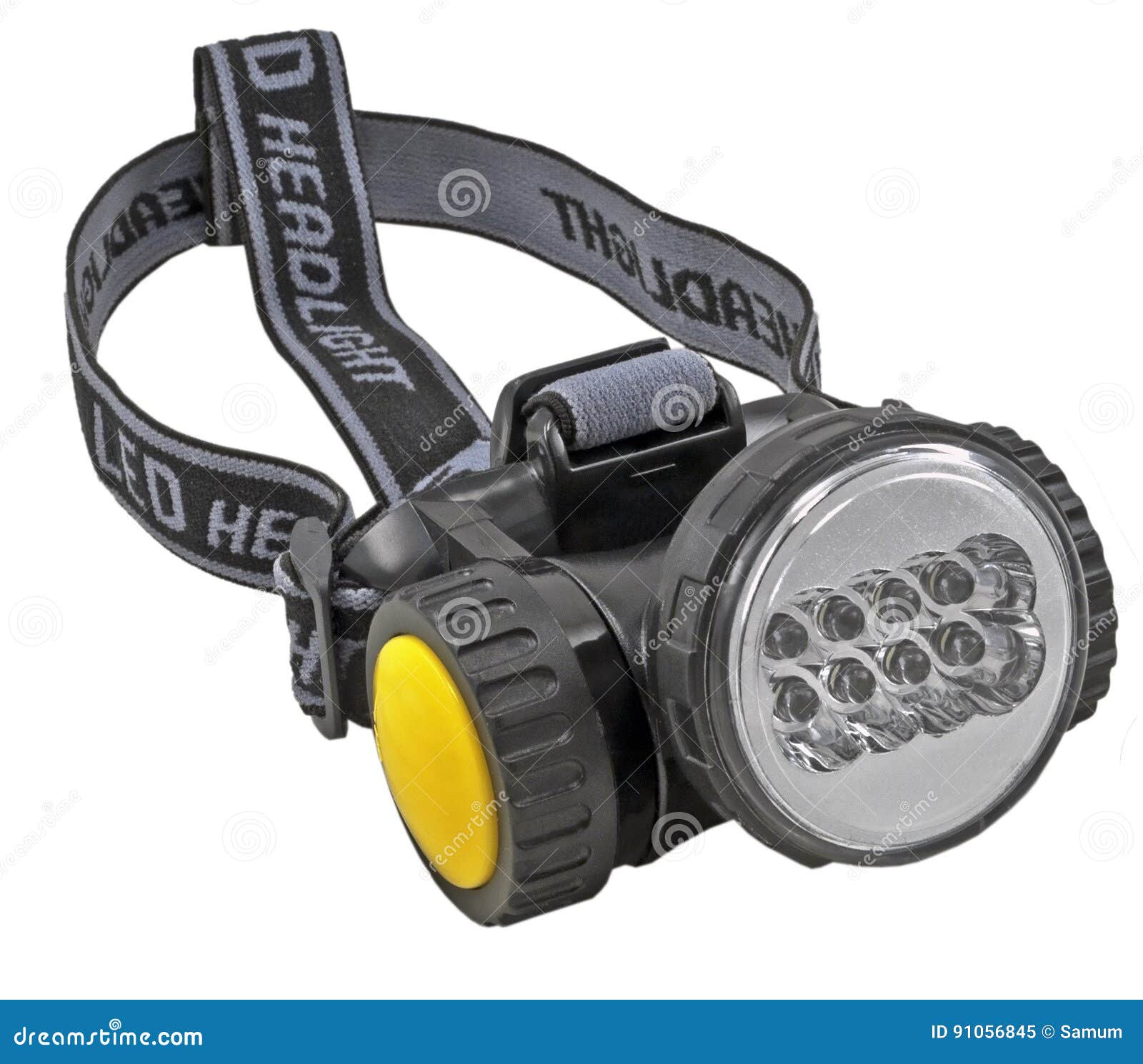 Head-mounted flashlight stock image. Image of head, lantern - 91056845