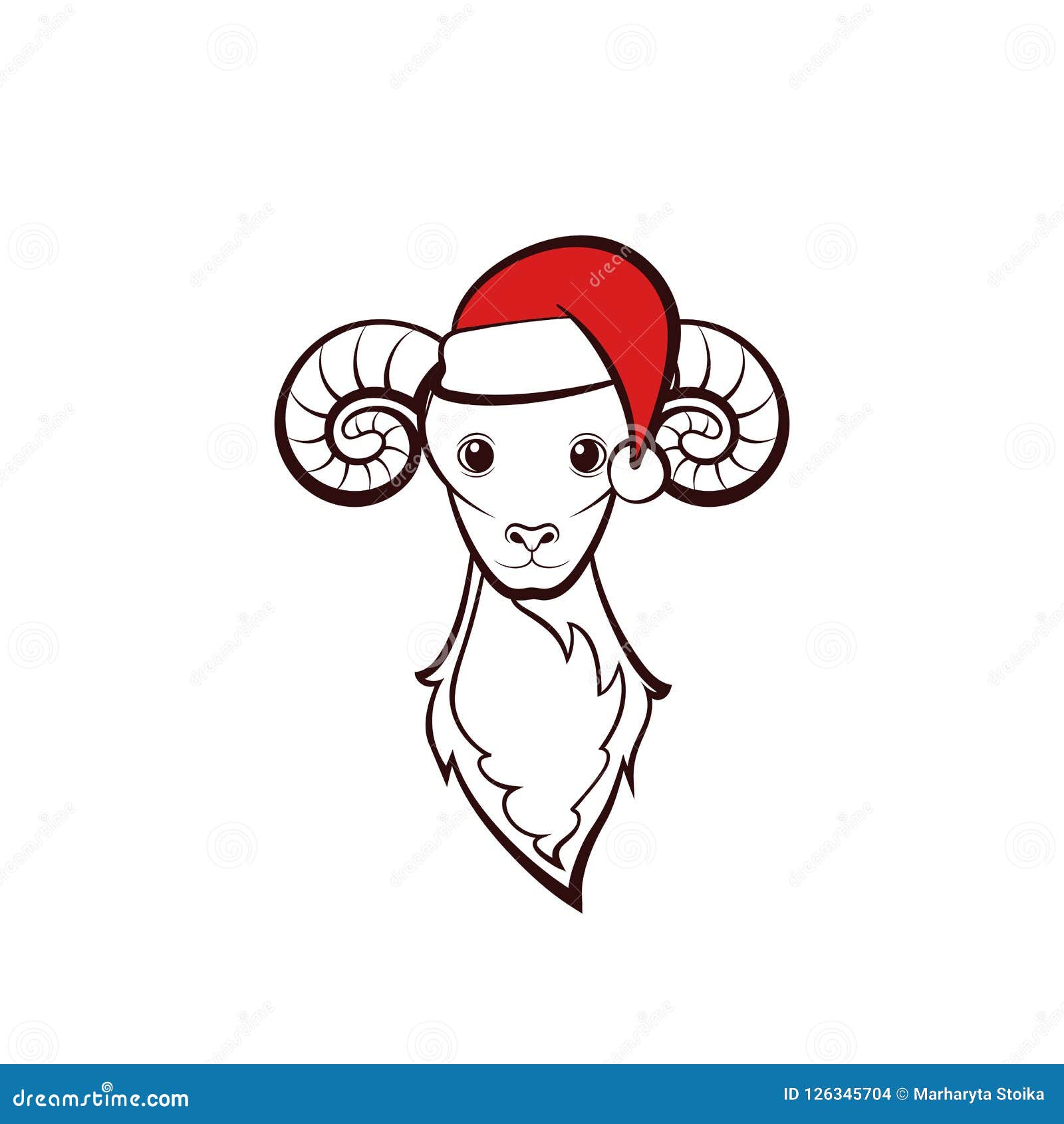 Head of a mutton. stock vector. Illustration of forest - 126345704