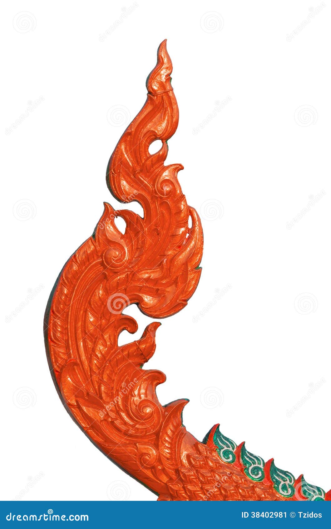Head of Naga Statue in Red Color, Isolate Stock Image - Image of cute ...