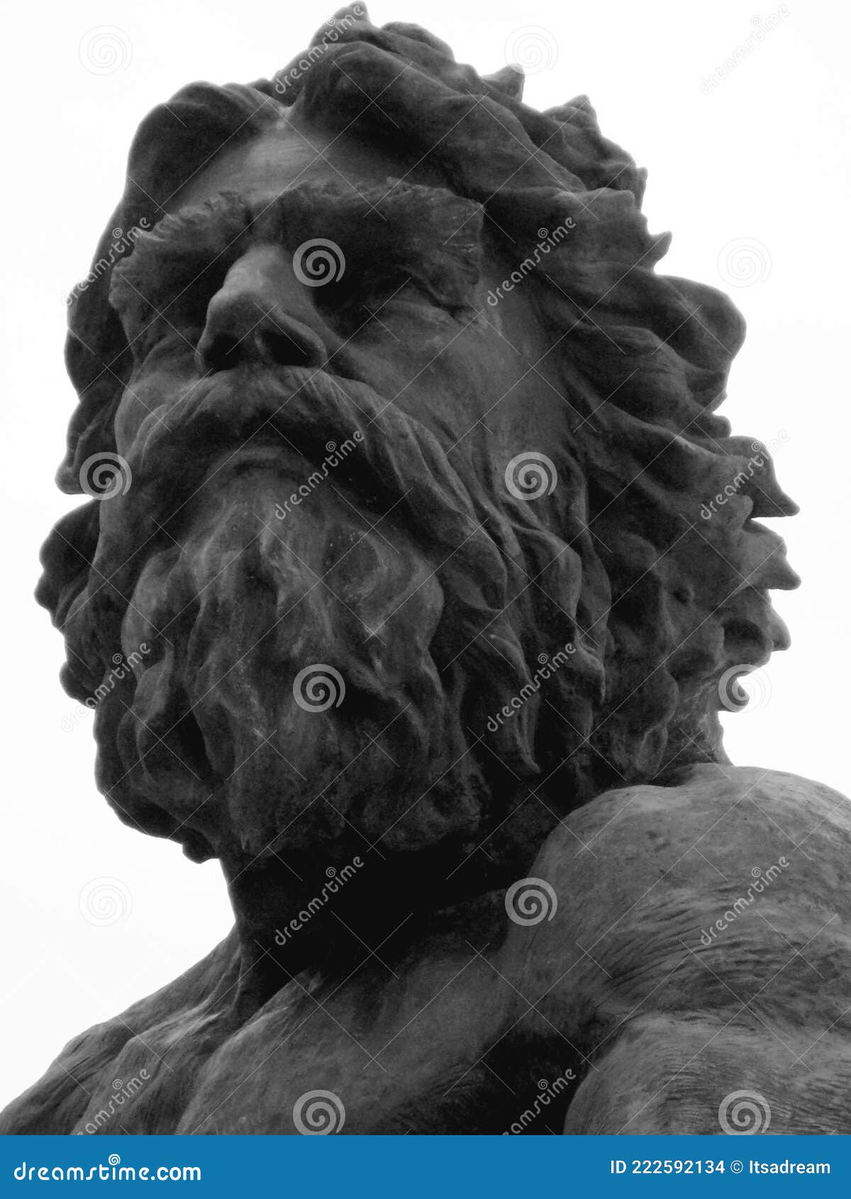 The Head of the Neptune Statue Editorial Stock Image - Image of stone ...