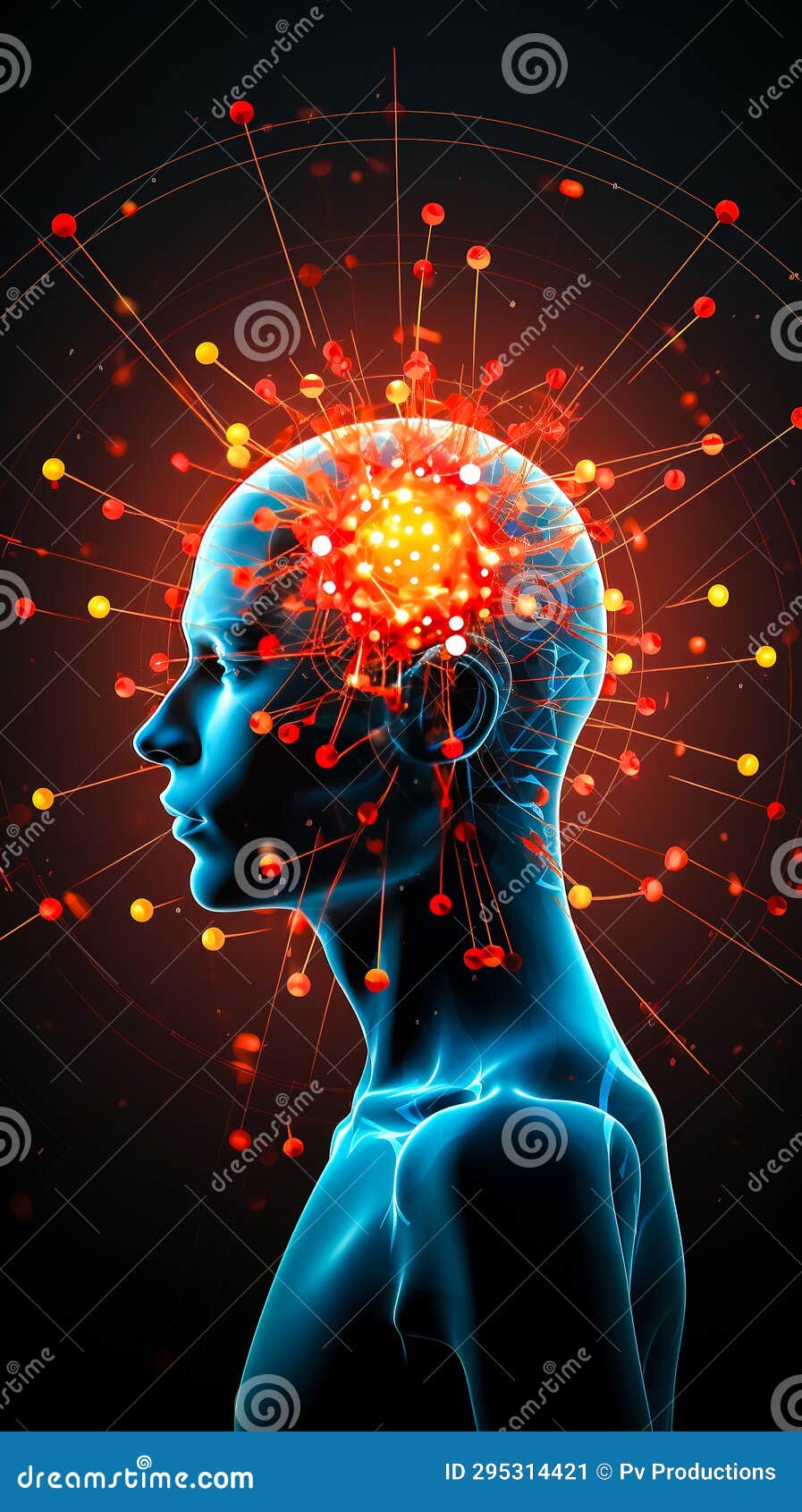 Head with Neurons, Artificial Intelligence and Information Concept ...