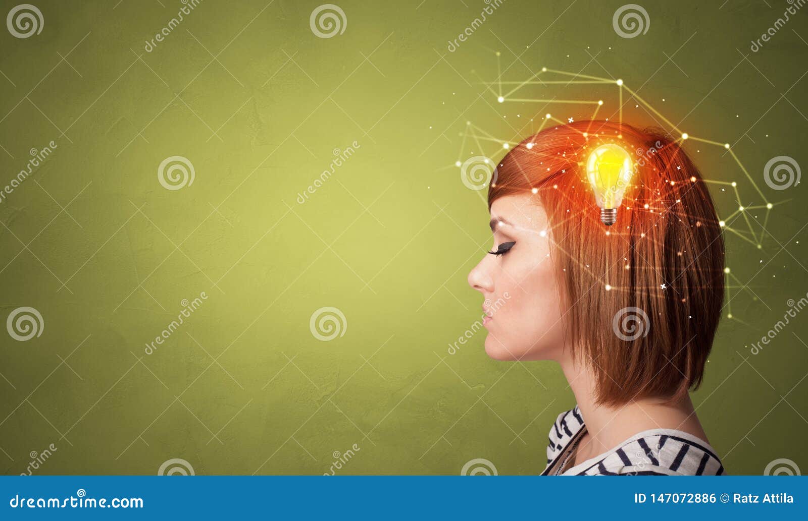 Head with New Idea and Network Concept Stock Photo - Image of ...